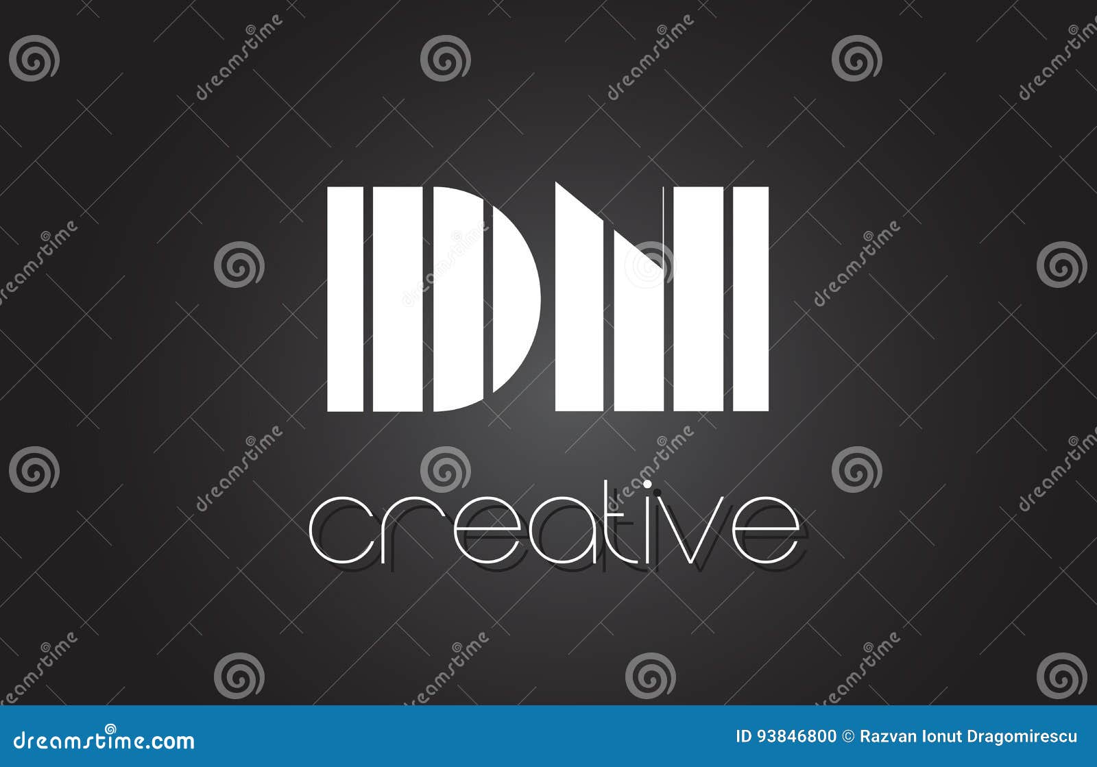 DN D N Letter Logo Design with White and Black Lines. Stock Vector ...