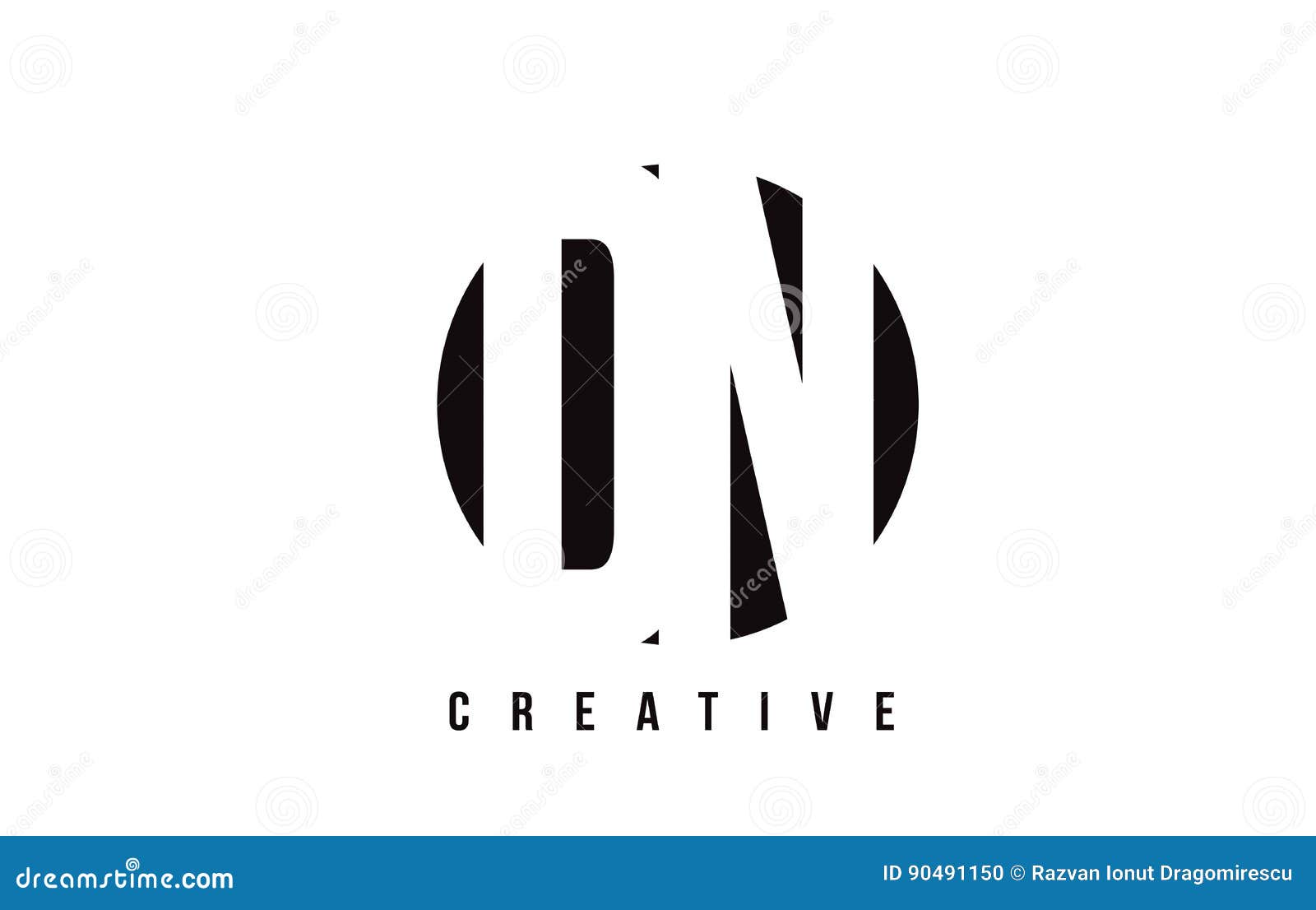 DN D N White Letter Logo Design with Circle Background. Stock Vector ...