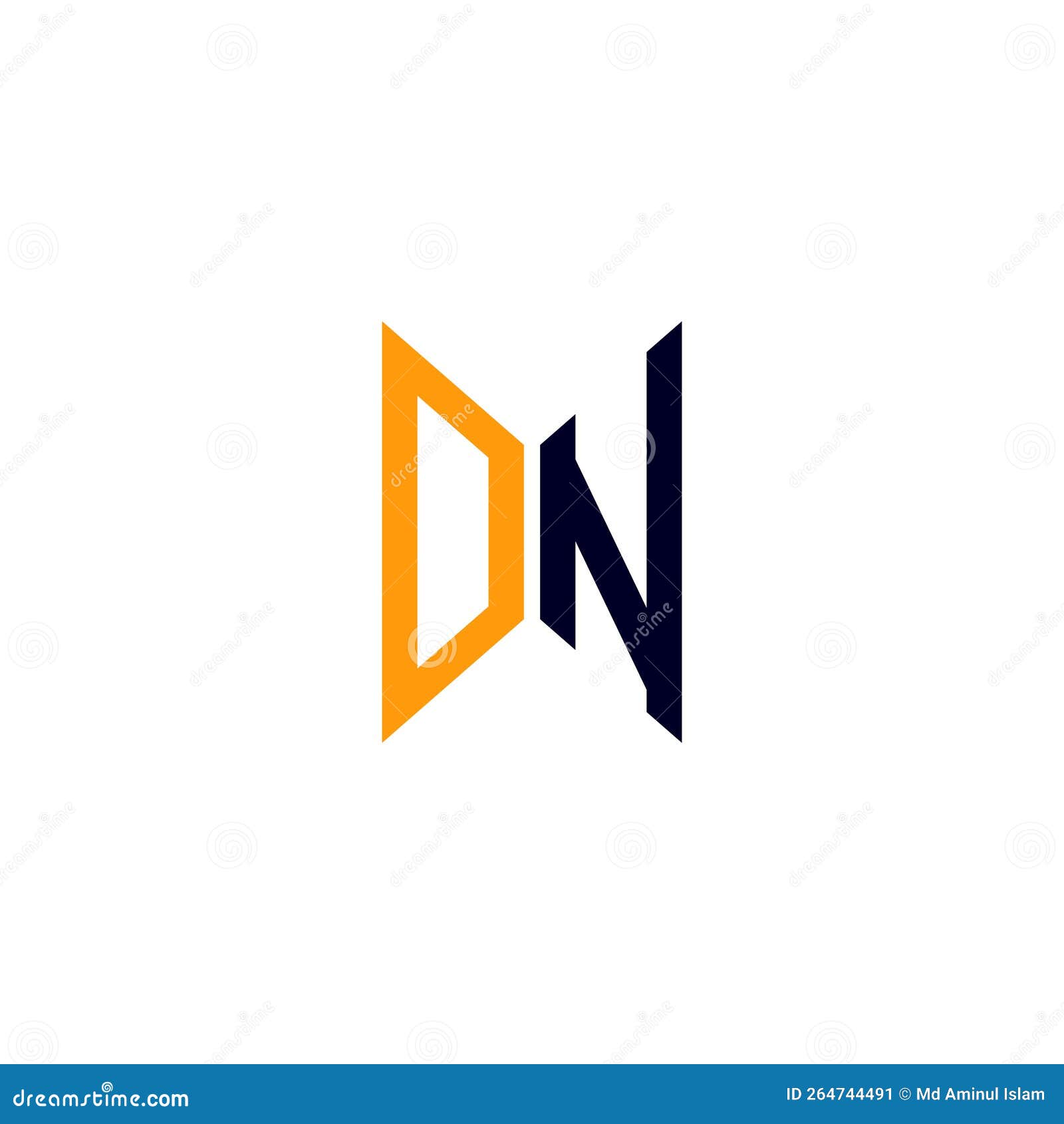 DN Letter Logo Creative Design with Vector Graphic, Stock Vector ...