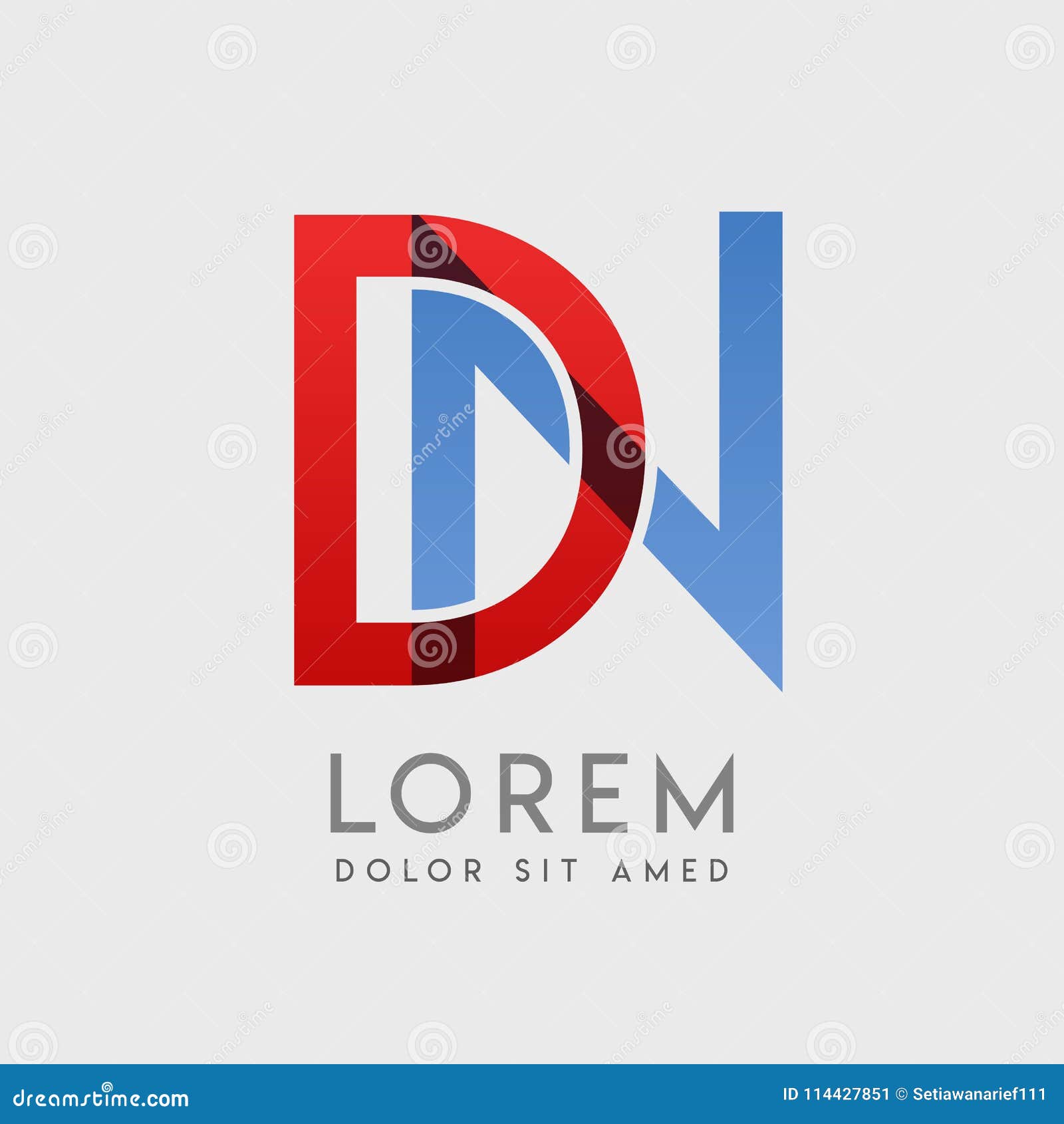 DN Logo Letters with Blue and Red Gradation Stock Vector - Illustration ...