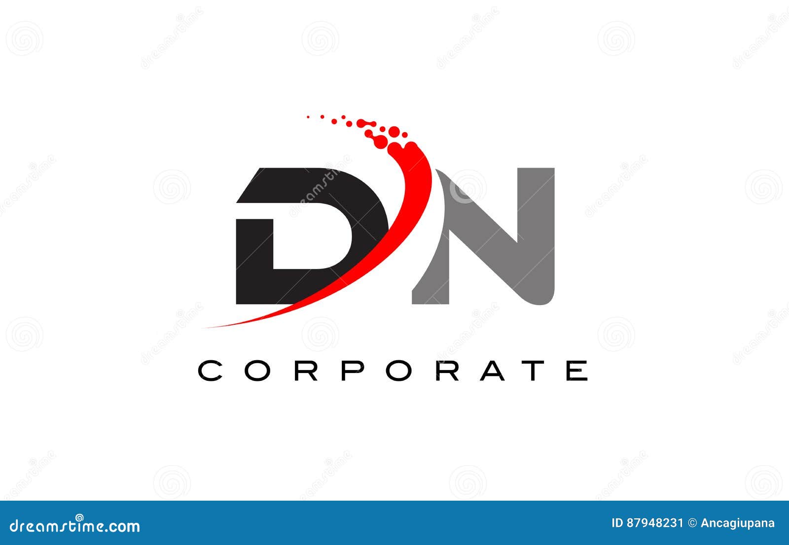 DN Modern Letter Logo Design with Swoosh Stock Vector - Illustration of ...