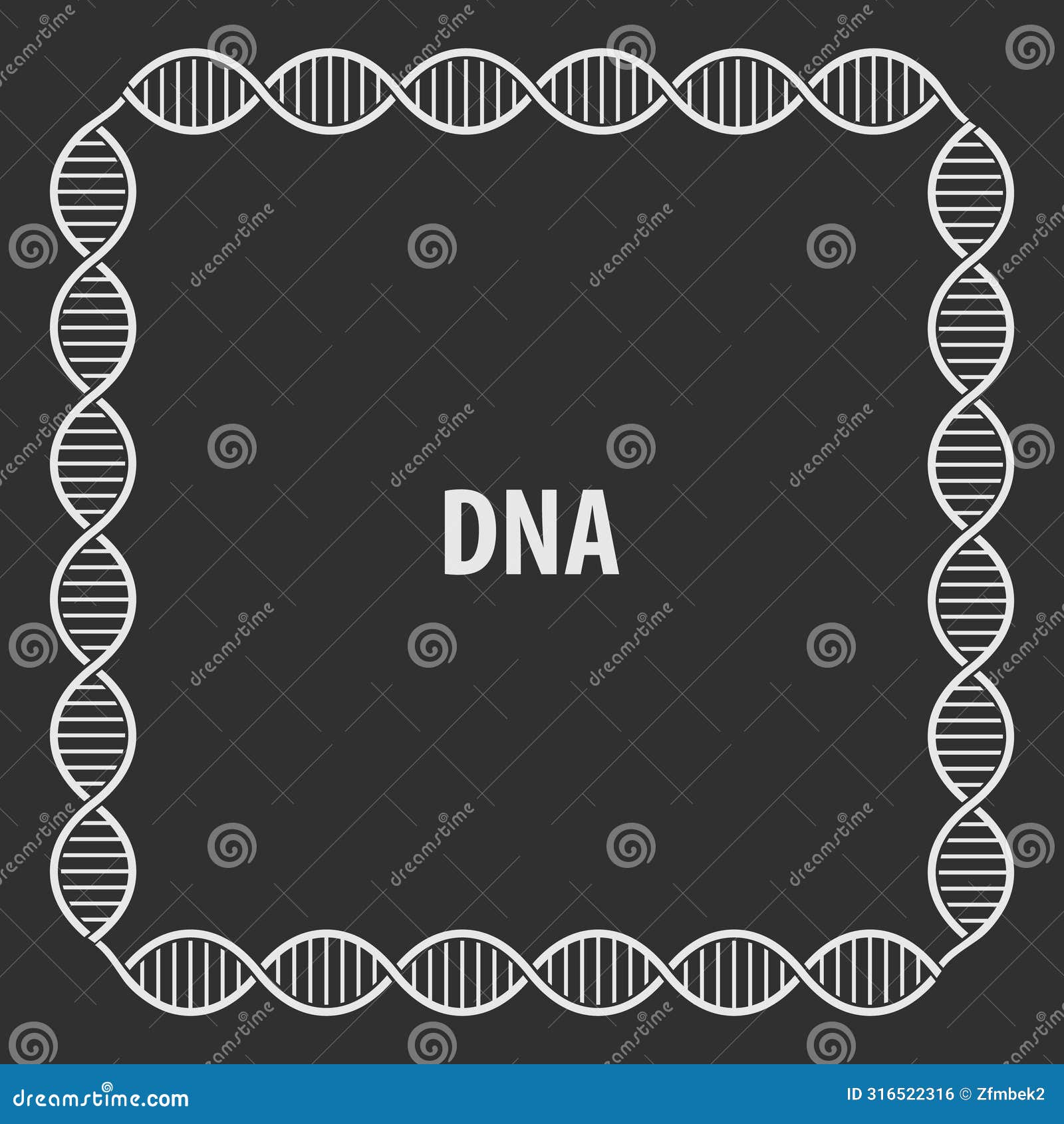 DNA Abstract Frame, Human Genetic Symbol Stock Vector - Illustration of ...