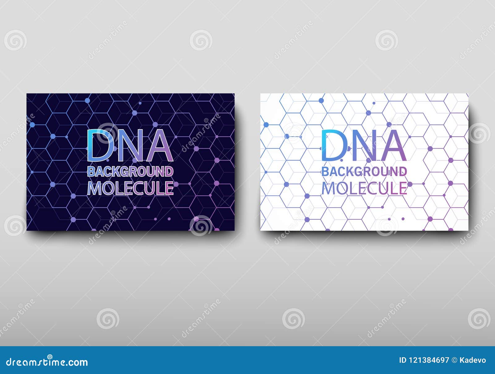 DNA Abstract Geometric Background, Layout in A4 Set Technology Brochure ...