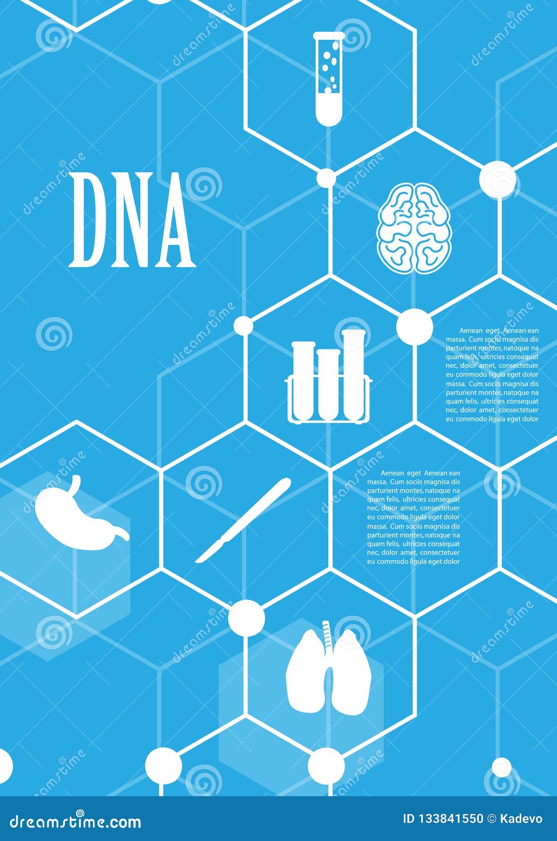 DNA Abstract Geometric Background, Layout in A4 Set Technology Brochure ...