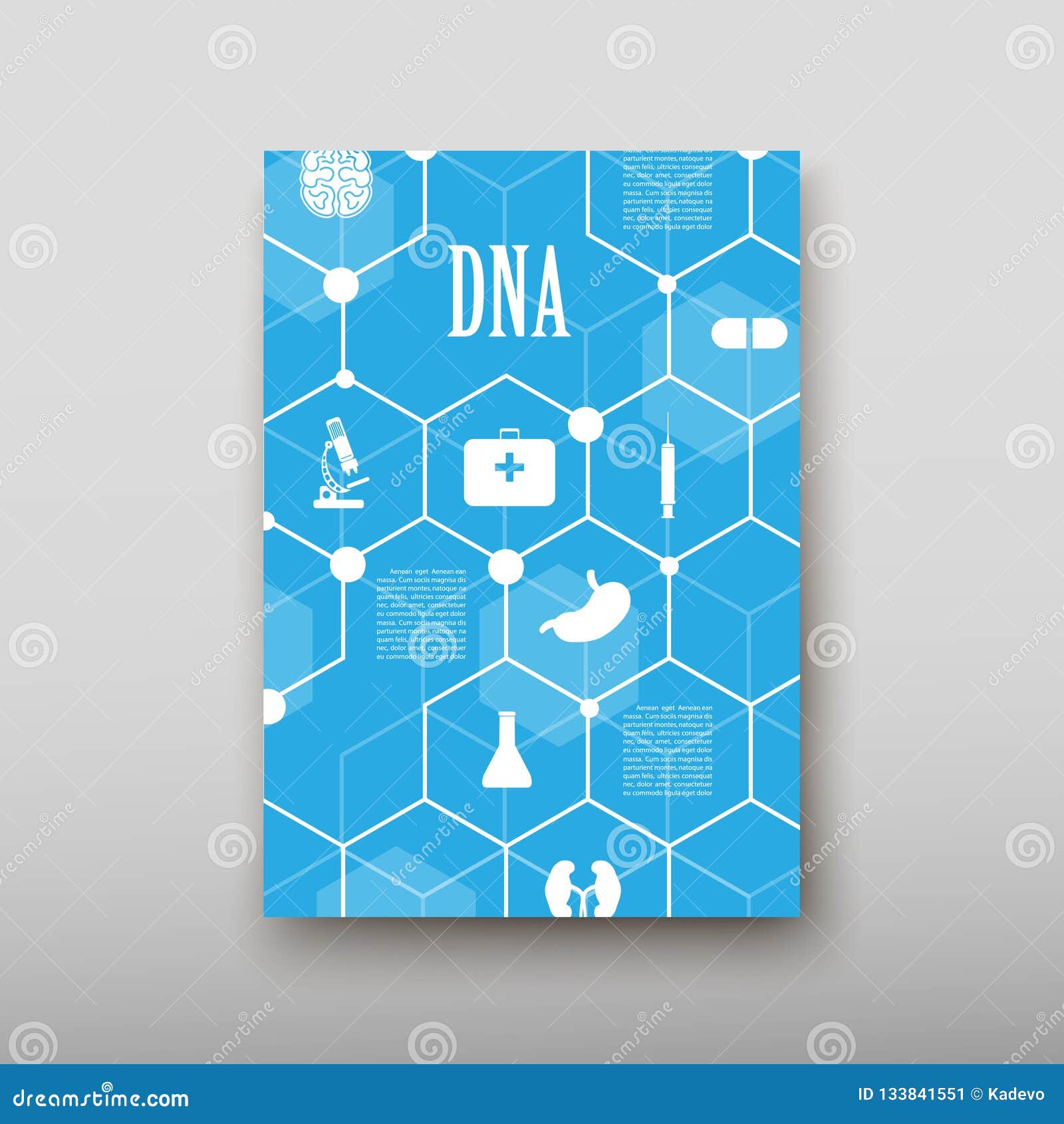 DNA Abstract Geometric Background, Layout in A4 Set Technology Brochure ...