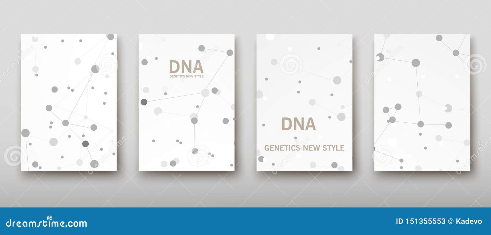 DNA Abstract Geometric Background, Layout in A4 Set Technology Brochure ...