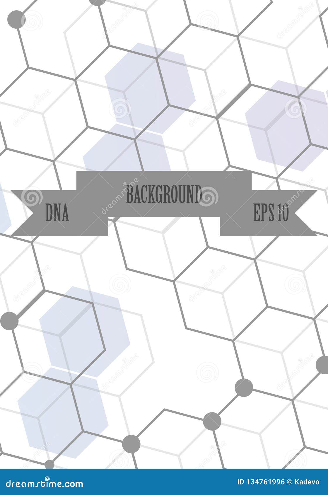 DNA Abstract Geometric Background, Layout in A4 Set Technology Brochure ...