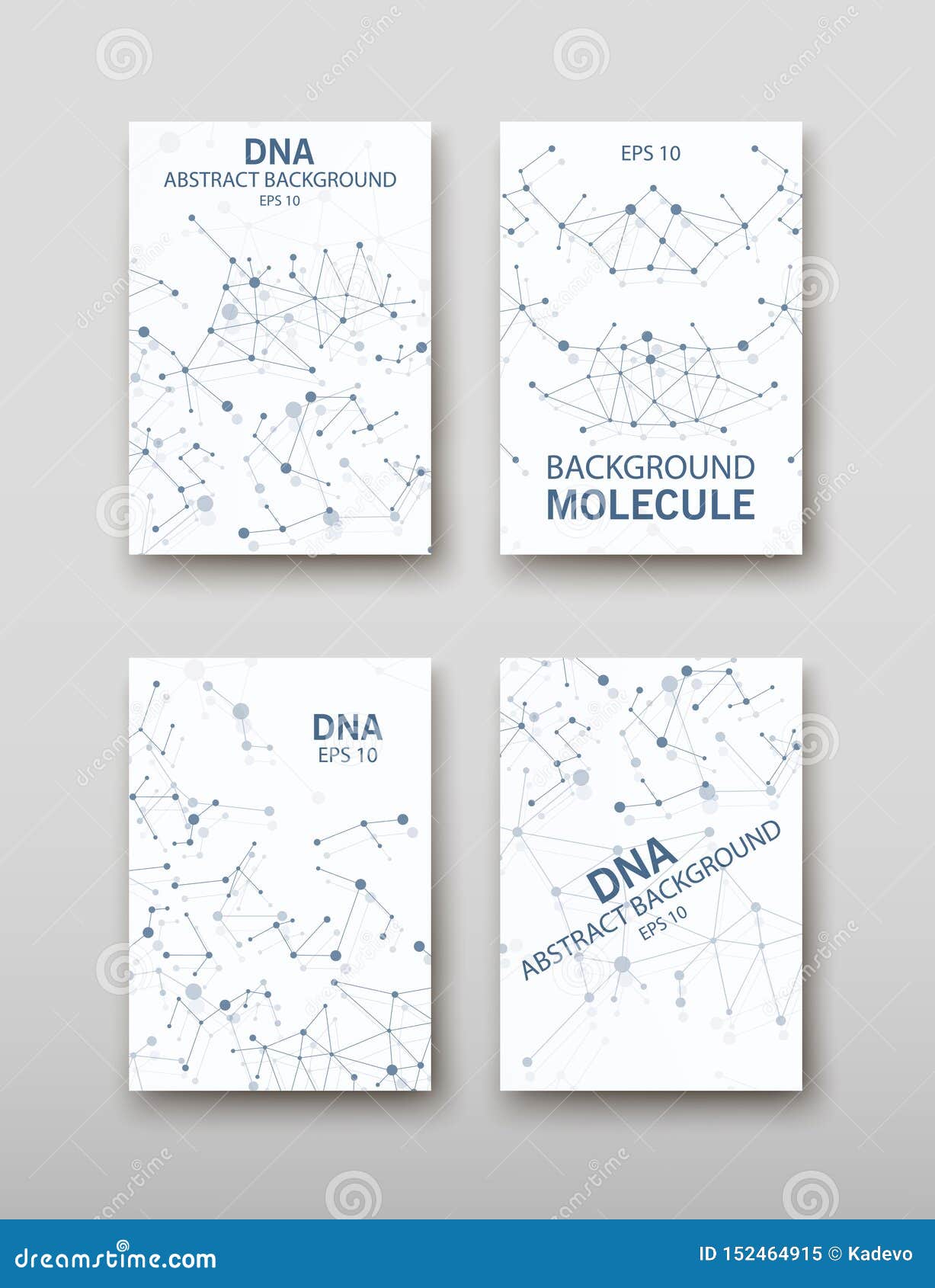 DNA Abstract Geometric Background, Layout in A4 Set Technology Brochure ...