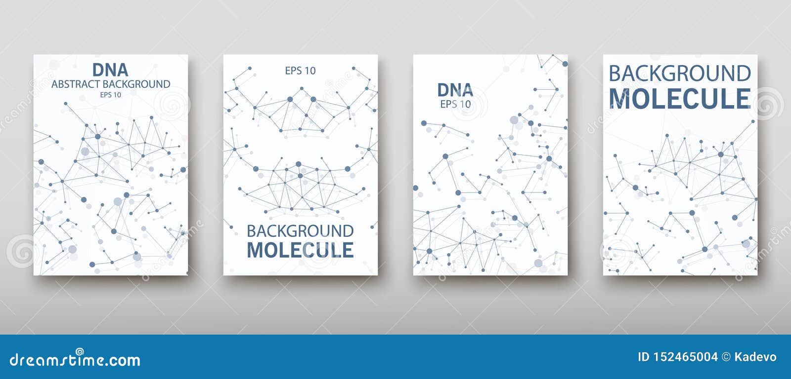 DNA Abstract Geometric Background, Layout in A4 Set Technology Brochure ...