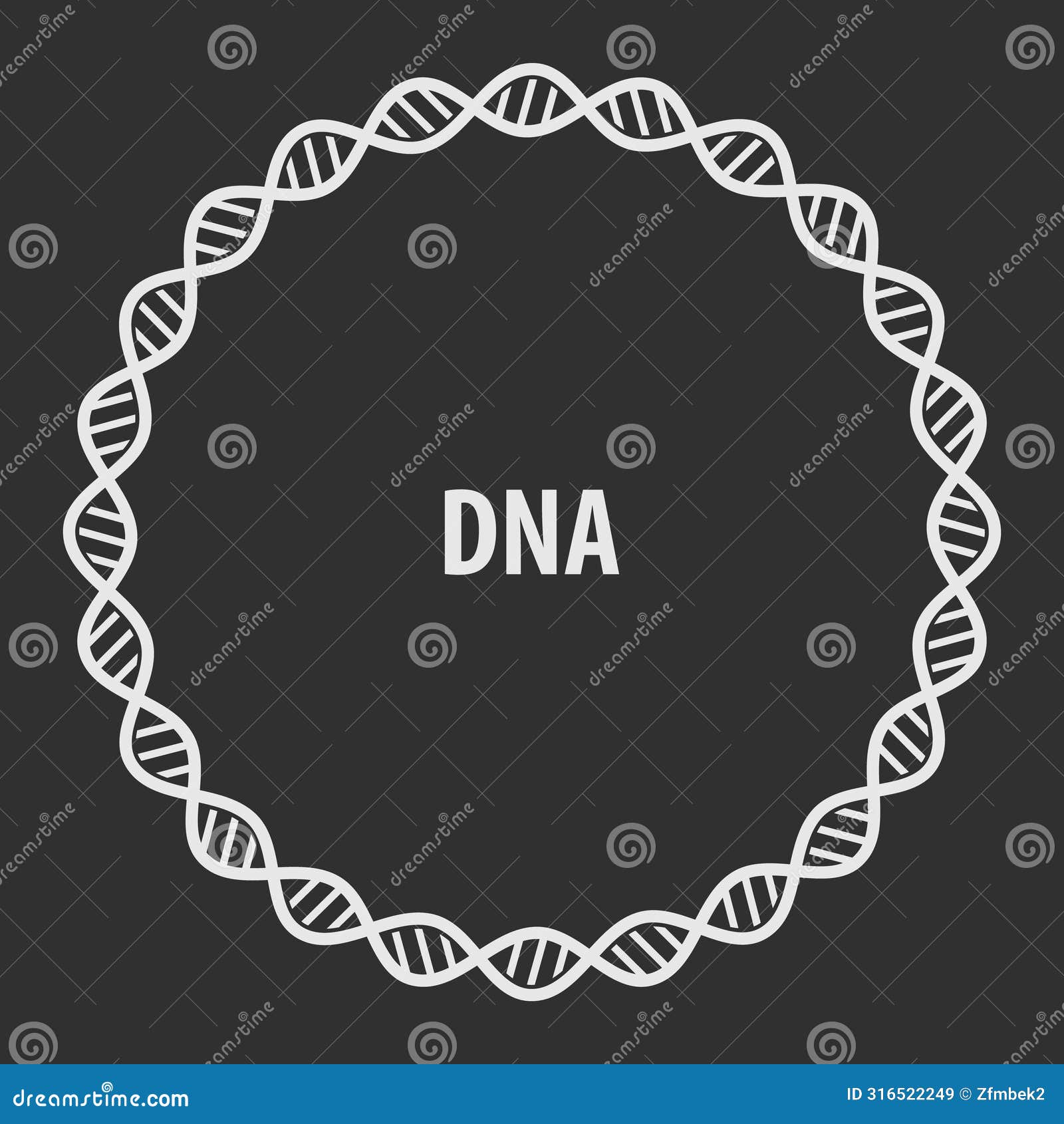 DNA Abstract Round Frame, Human Genetic Symbol Stock Vector ...