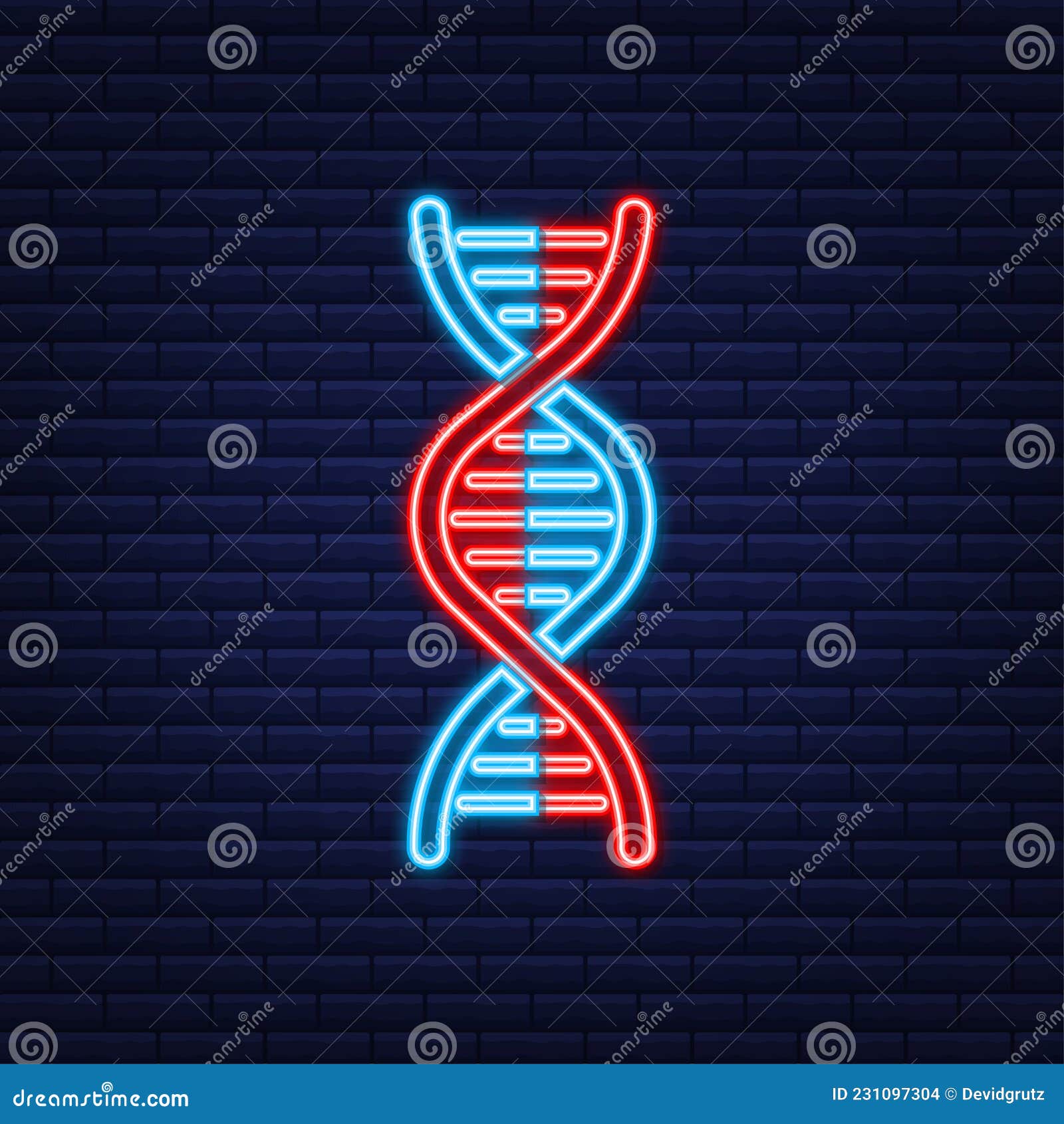 DNA Badge, Icon, Stamp, Logo on Dark Background. Vector Illustration ...