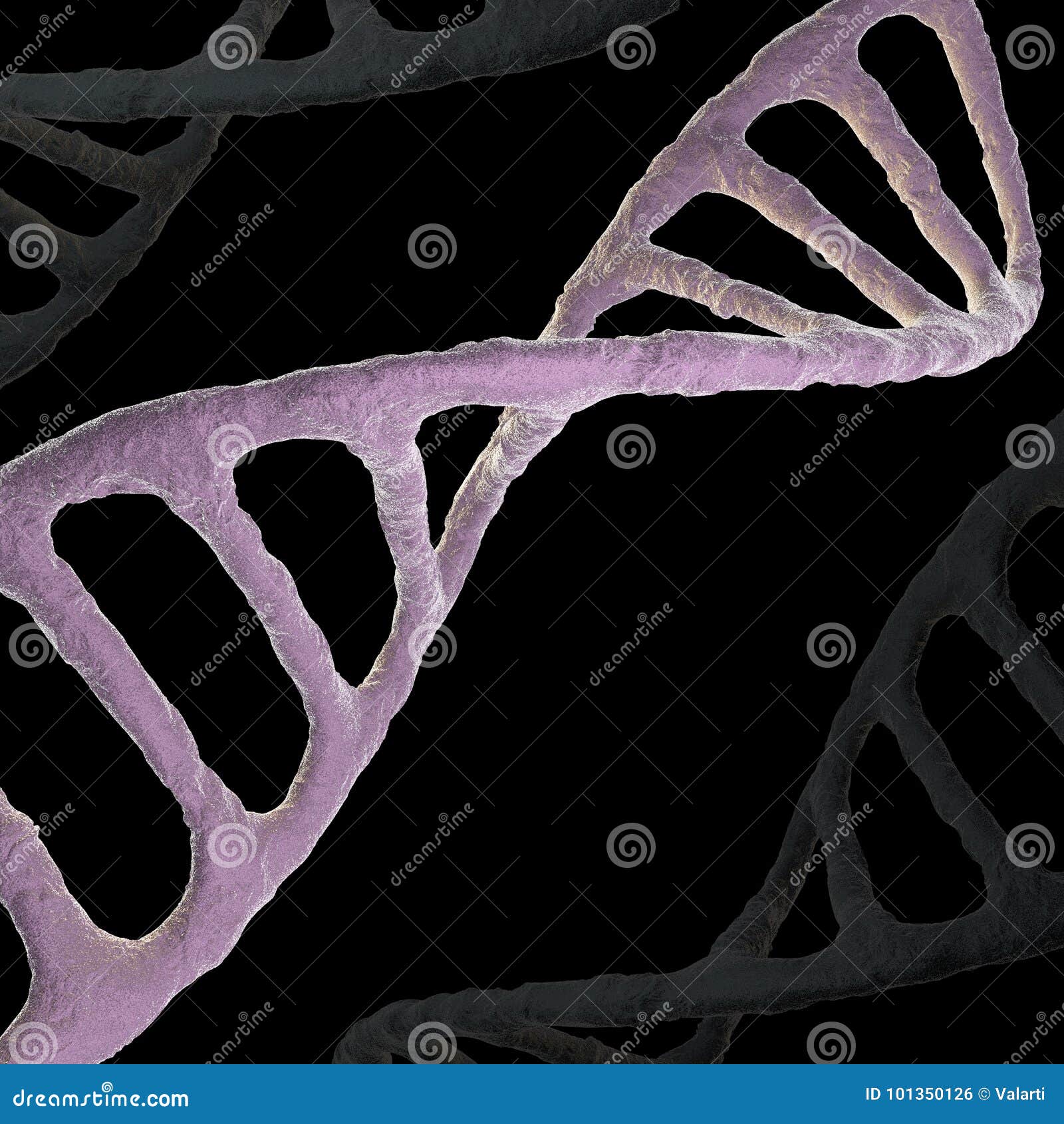 DNA Biochemistry With Dna Molecule On Blue Background 3d Illustration ...