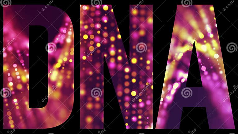 DNA Biochemistry Title with a Double Helix Filled Text Stock Photo ...