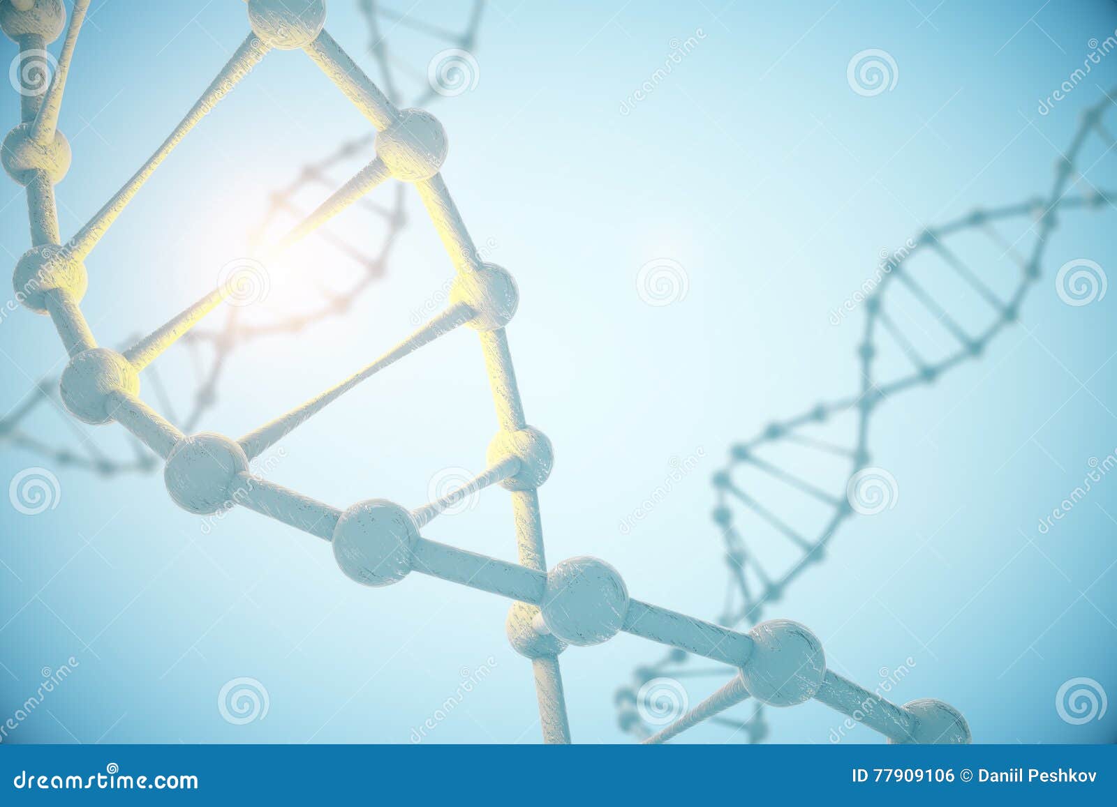 DNA on blue background stock illustration. Illustration of life - 77909106