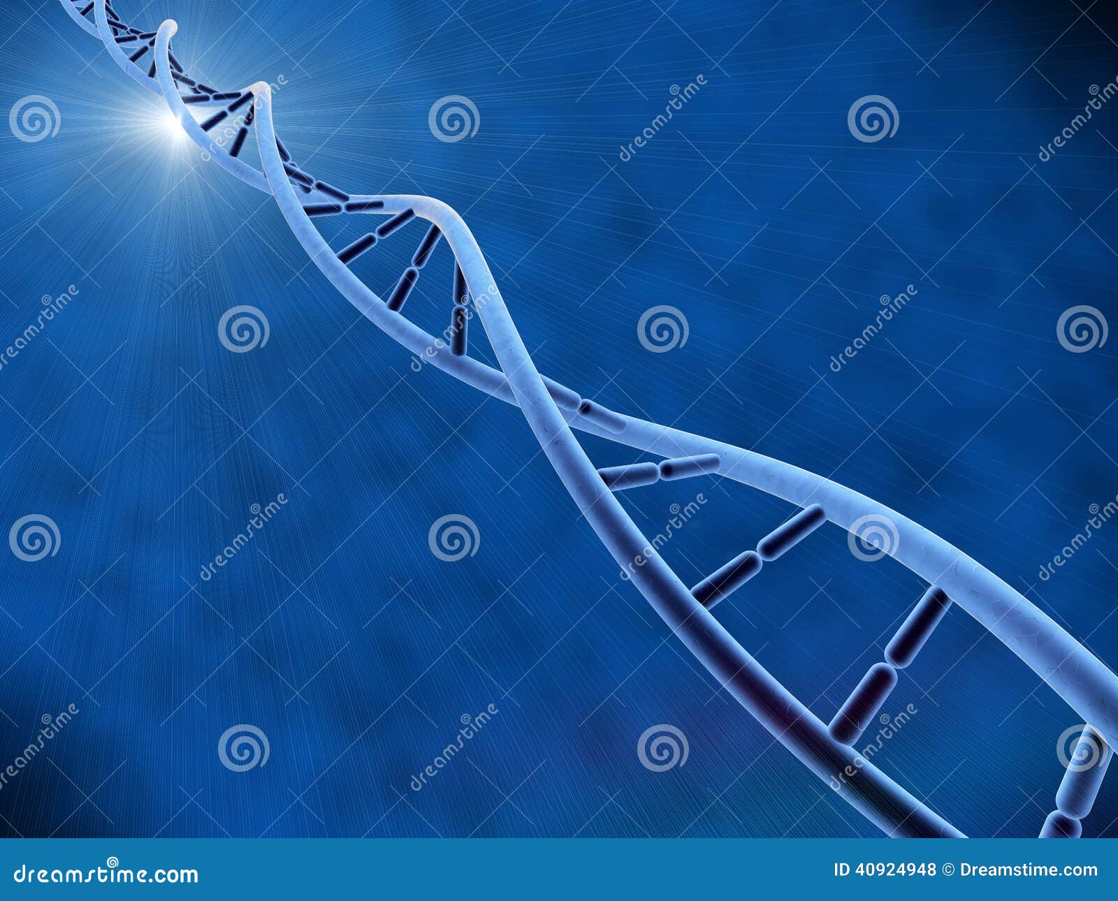 DNA with blue background stock illustration. Illustration of genetic ...