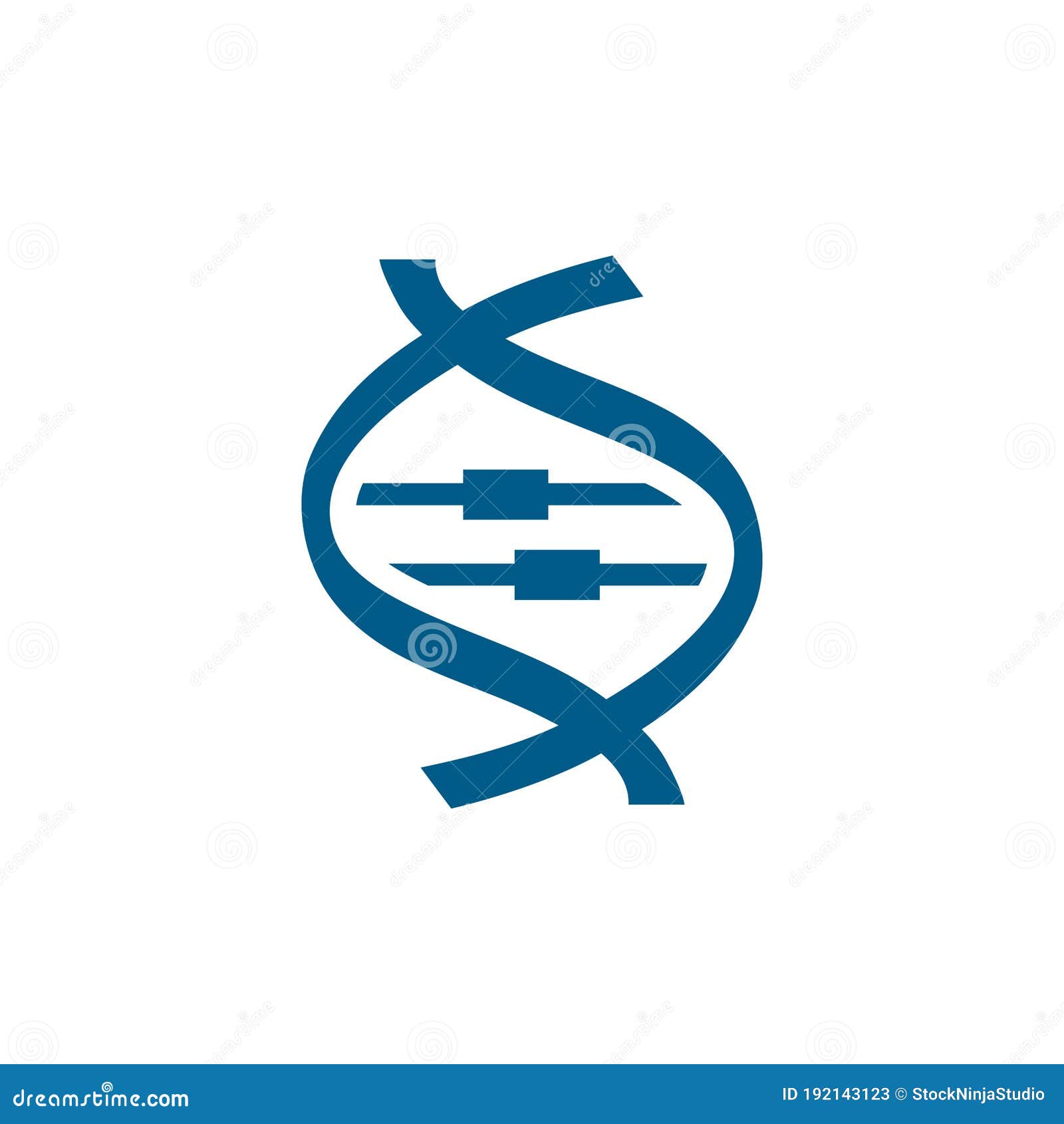 DNA Blue Icon on White Background. Blue Flat Style Vector Illustration ...