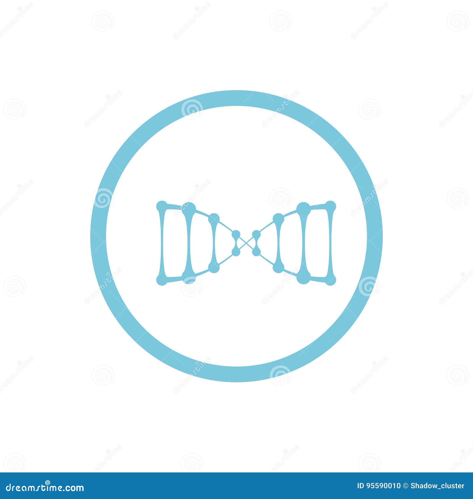 DNA Blue Round Icon stock vector. Illustration of molecule - 95590010
