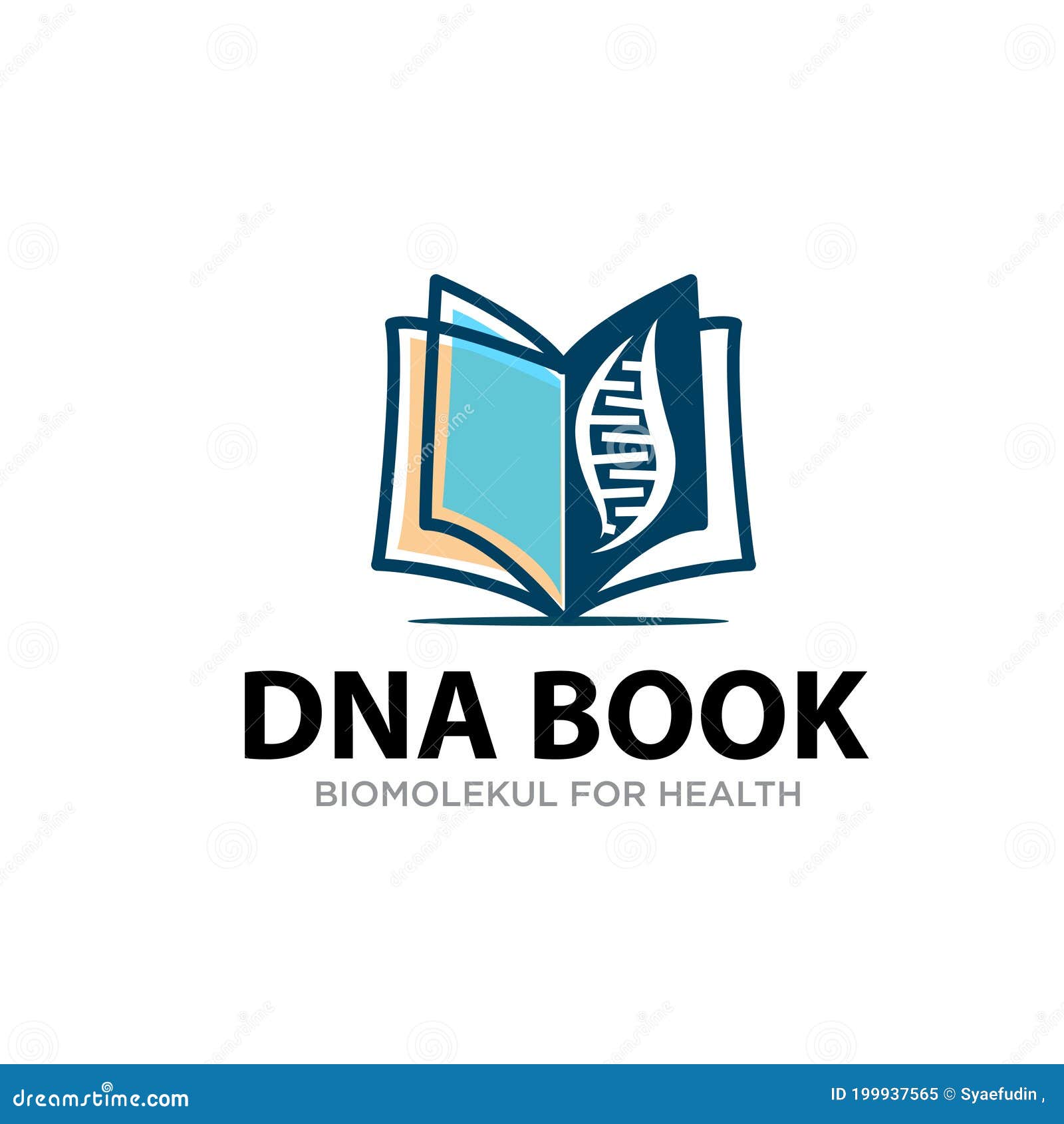 Dna Book Logo Designs Simple Modern for Education Service Stock Vector ...