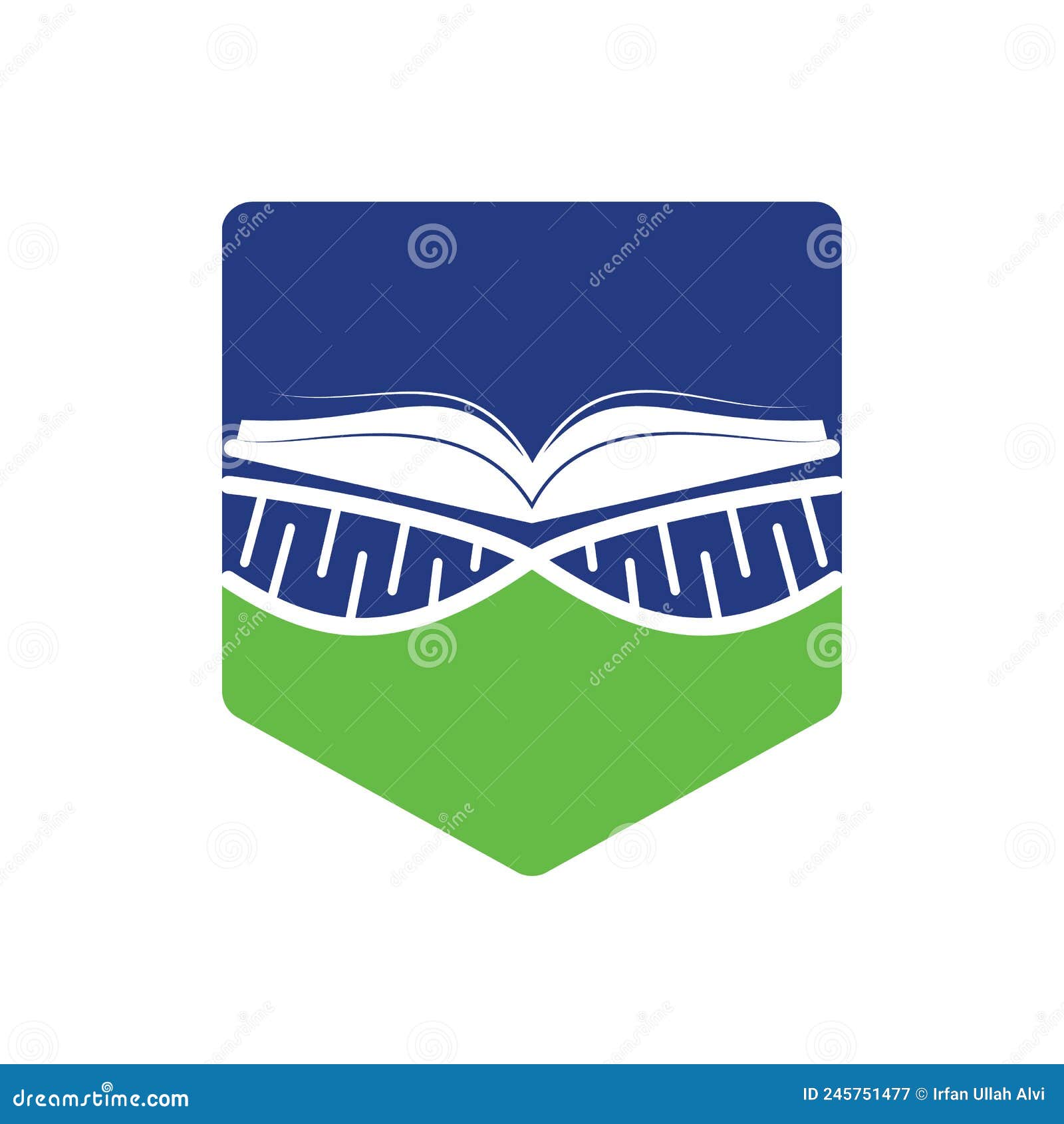 DNA Book Vector Logo Design. Genetical Book Vector Logo Template. Stock ...