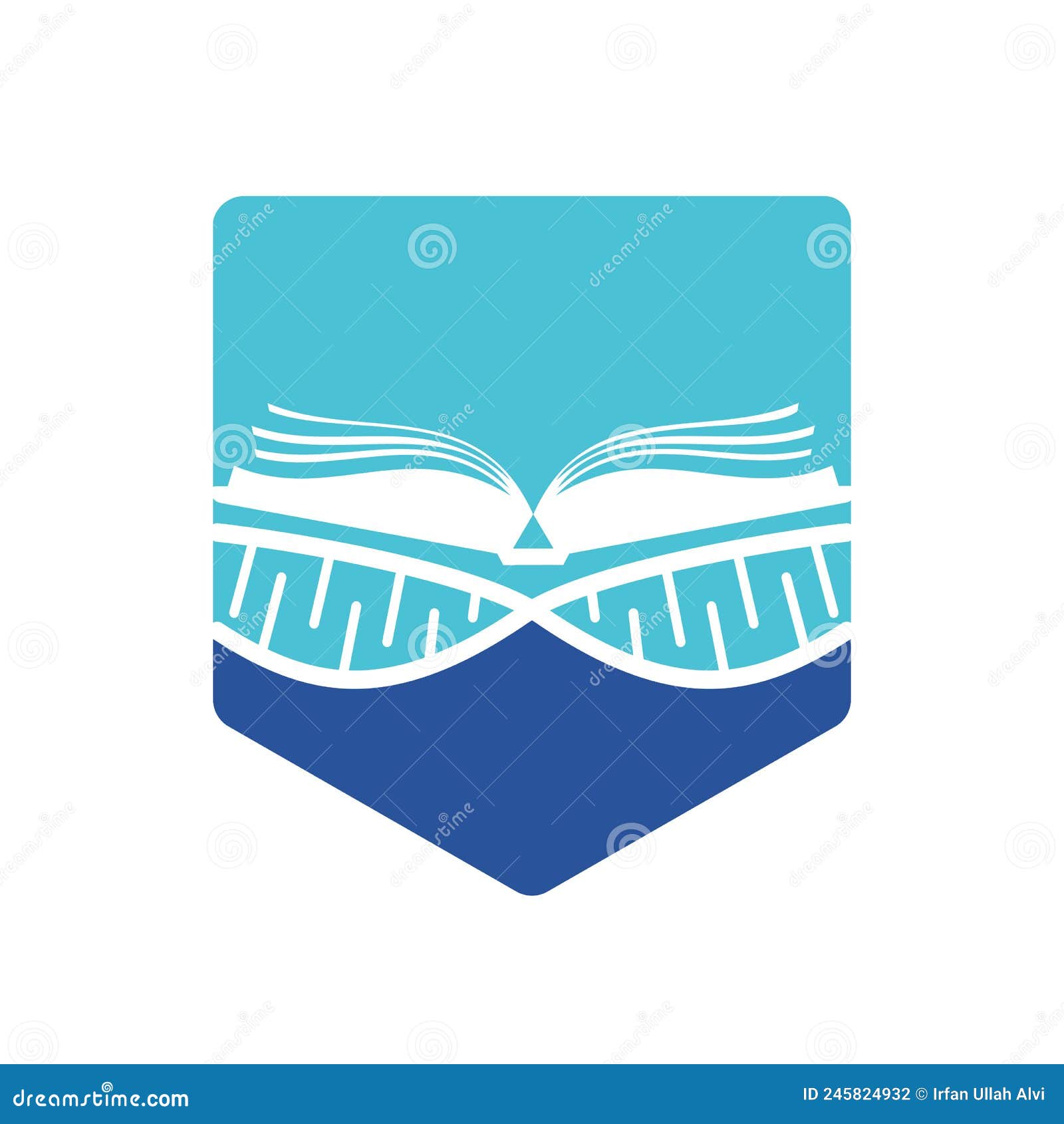 DNA Book Vector Logo Design. Genetical Book Vector Logo Template. Stock ...
