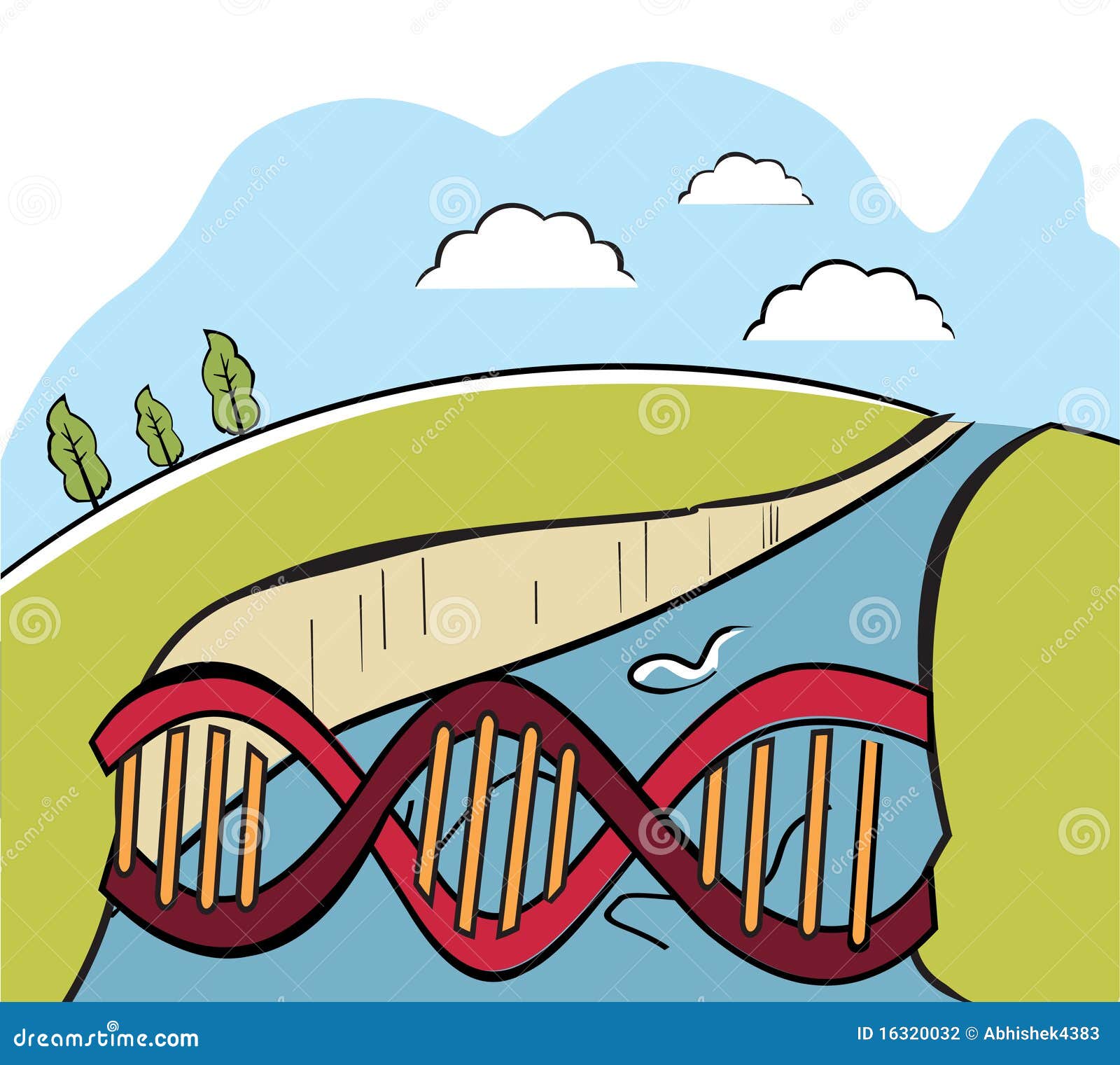 Dna bridge stock illustration. Illustration of helix - 16320032