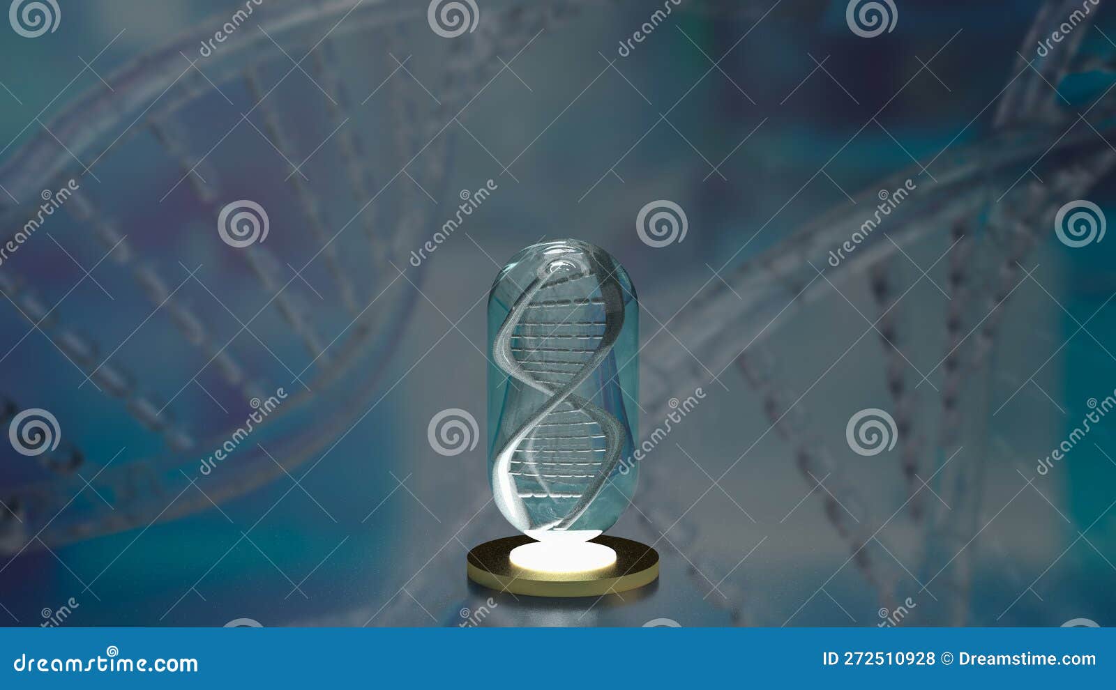 Dna in Capsule for Sci or Education Concept 3d Rendering Stock ...