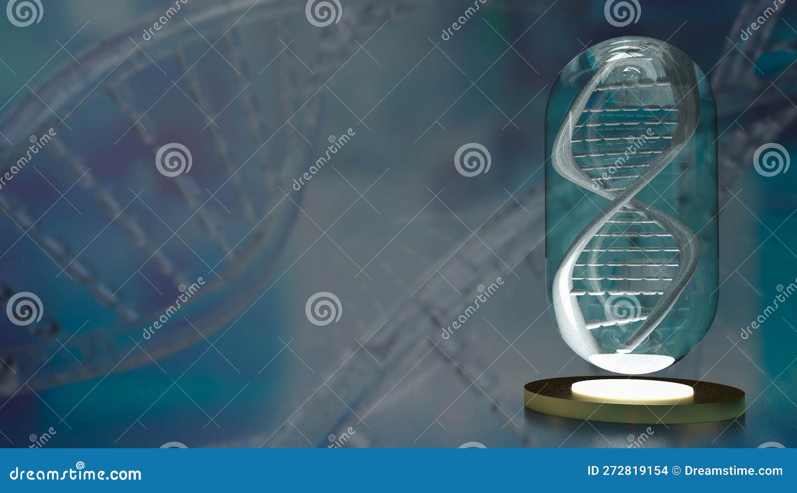 Dna in Capsule for Sci or Education Concept 3d Rendering Stock ...