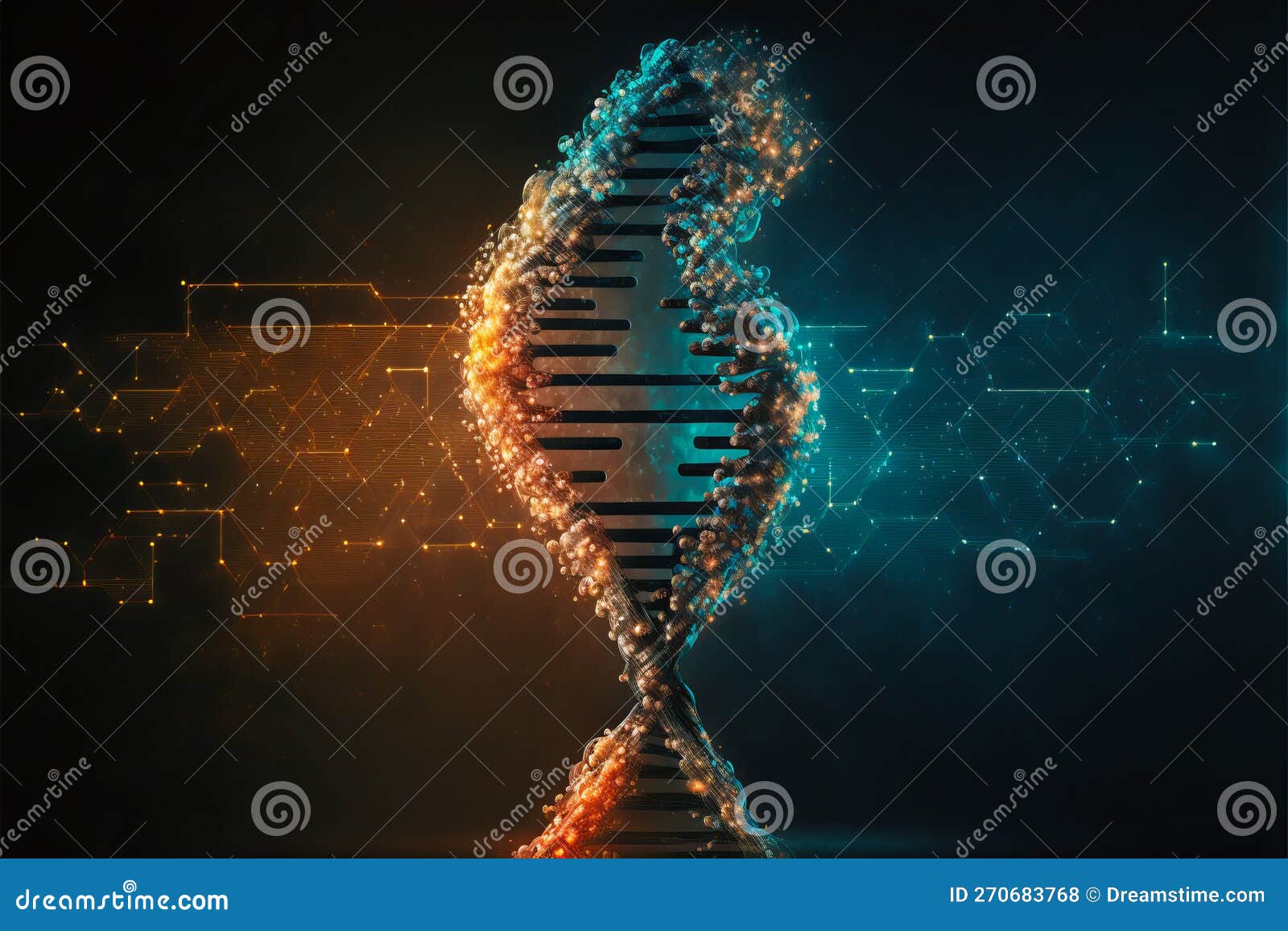 DNA Cell Biotechnology Concept. Generative Ai Stock Illustration ...