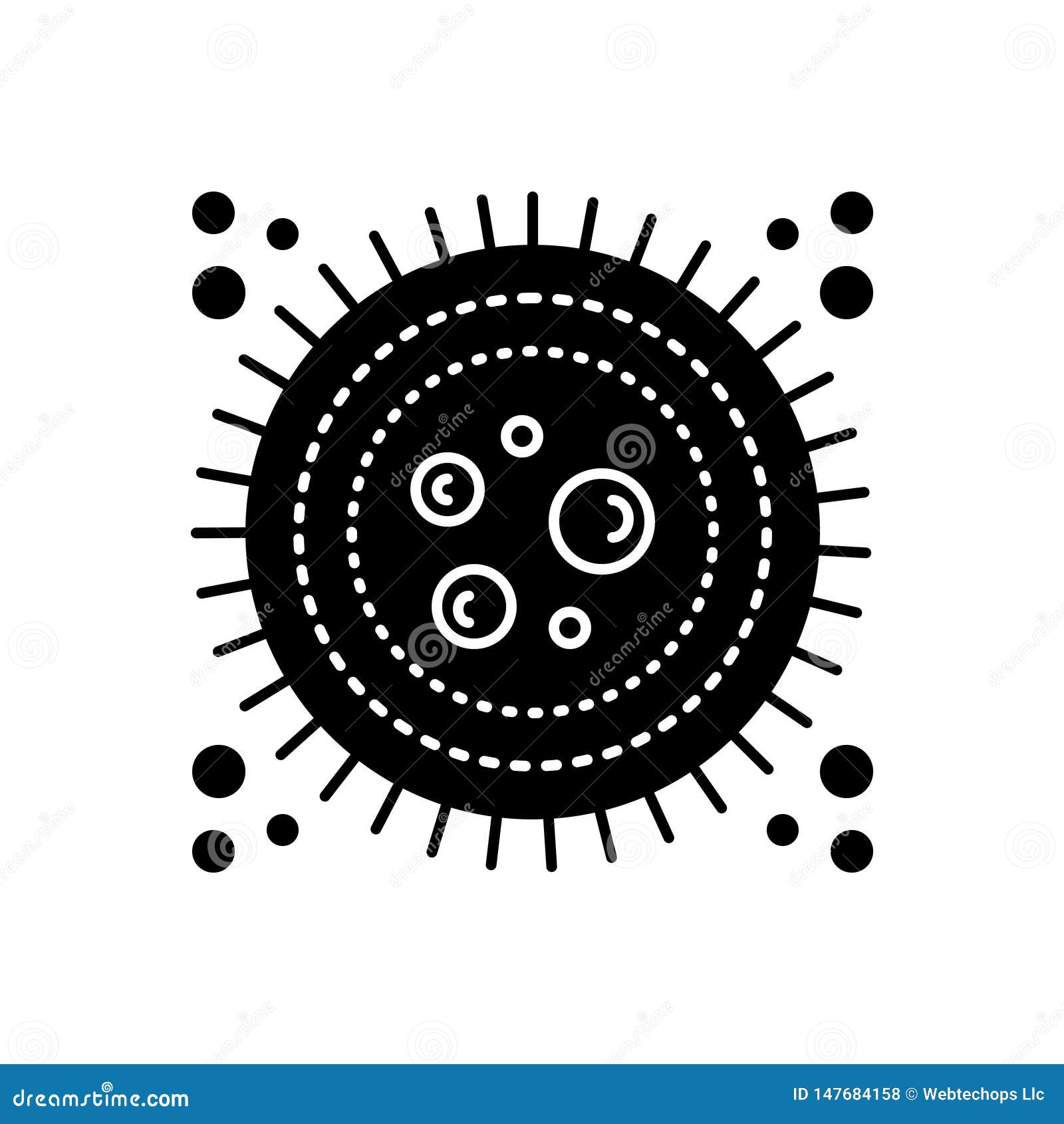 Black Solid Icon for Dna Cell, Stem and Medical Stock Illustration ...