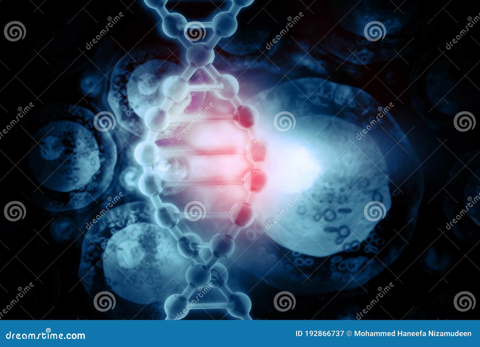 DNA Cell on Scientific Background Stock Illustration - Illustration of ...