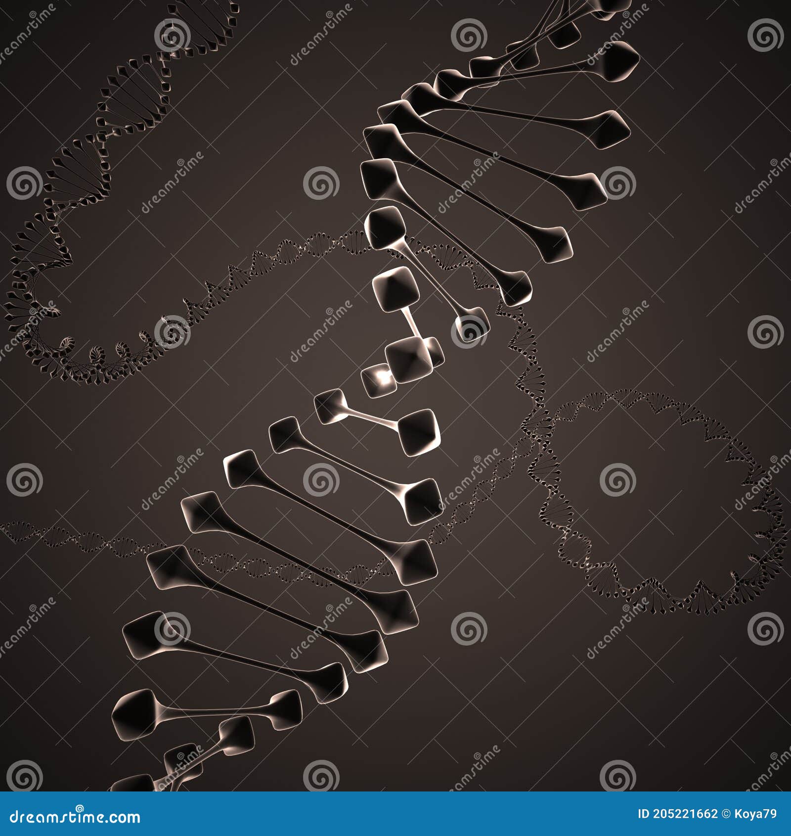 DNA Chain Abstract 3d Rendering Stock Illustration - Illustration of ...