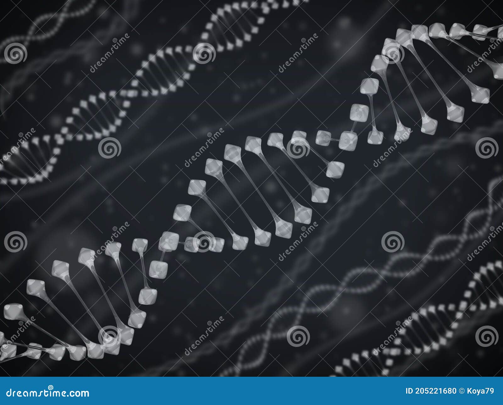 DNA Chain Abstract 3d Rendering Stock Illustration - Illustration of ...