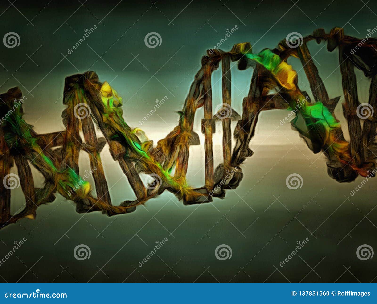DNA chain stock illustration. Illustration of biology - 137831560