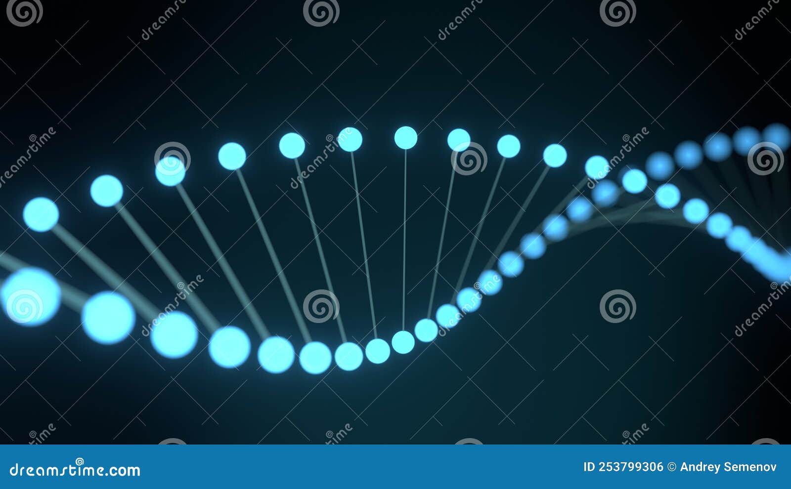 DNA Chain. Genetics. Medical and Technology Concept. 3D Render. Stock ...