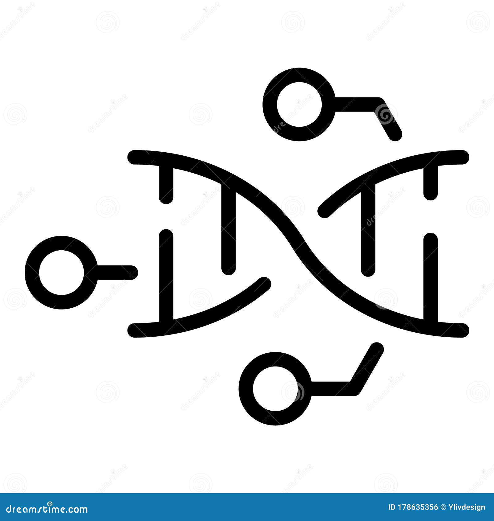 DNA Chain Icon, Outline Style Stock Vector - Illustration of medicine ...