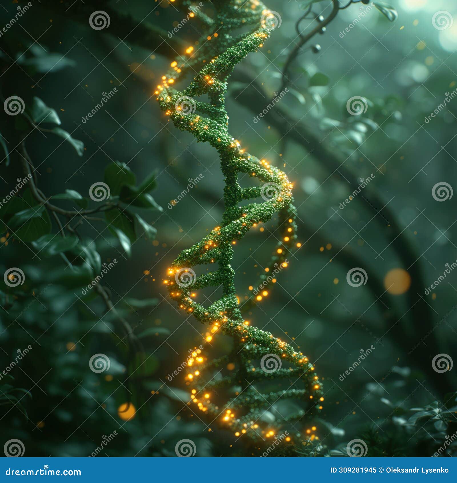 Dna Chain Macro Under a Microscope Stock Illustration - Illustration of ...