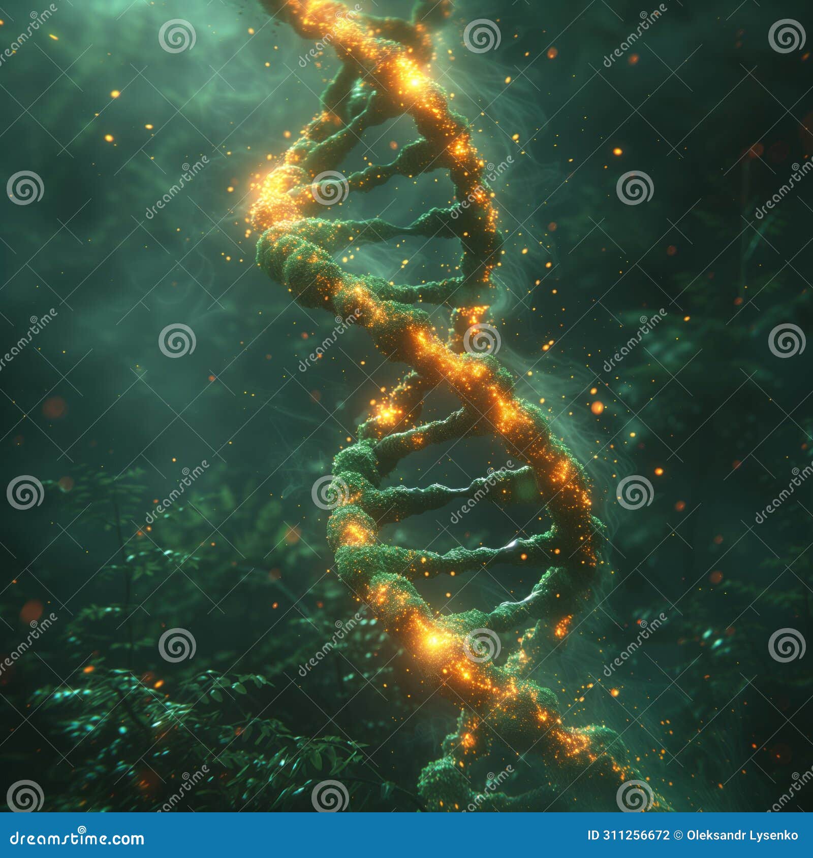 Dna Chain Macro Under a Microscope Stock Illustration - Illustration of ...