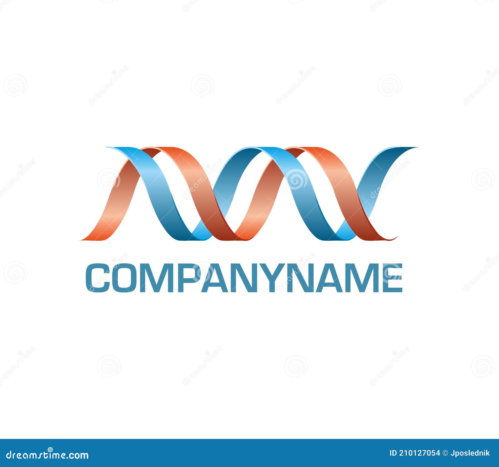 DNA Chain in Orange and Blue. Ready Logo Stock Vector - Illustration of ...