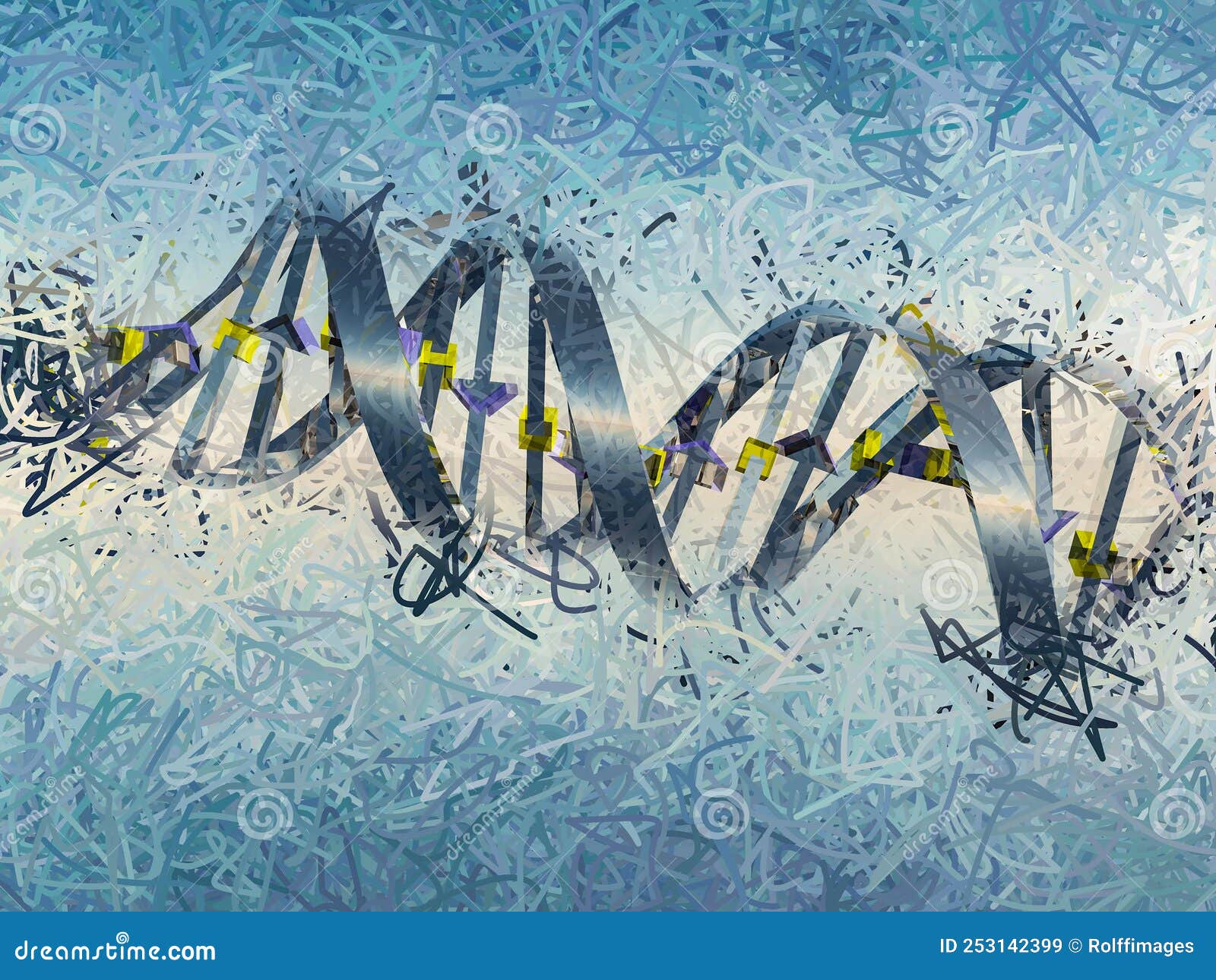 DNA chain strand stock illustration. Illustration of icon - 253142399