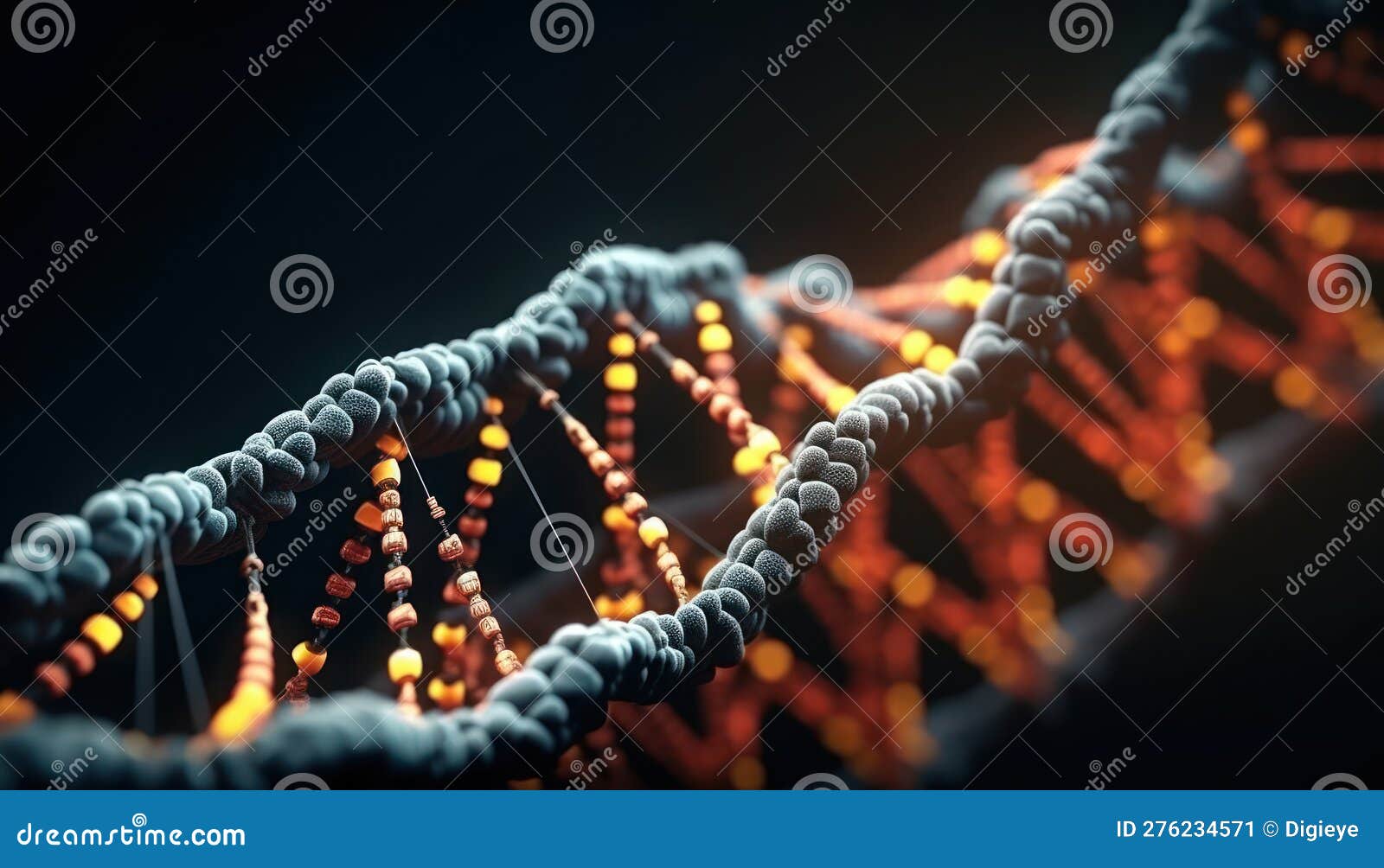 DNA Chain Under the Microscope Stock Illustration - Illustration of ...