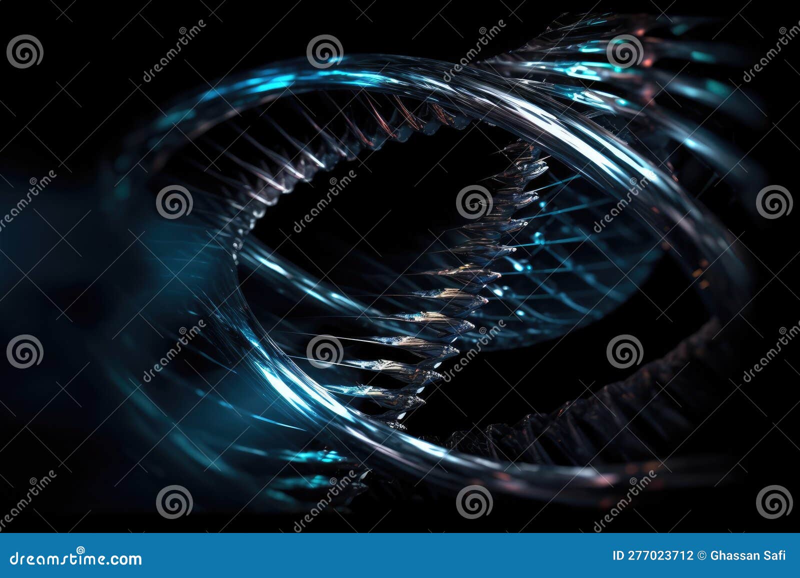 DNA Chains within a Dark Colored Liquid Medium Stock Illustration ...