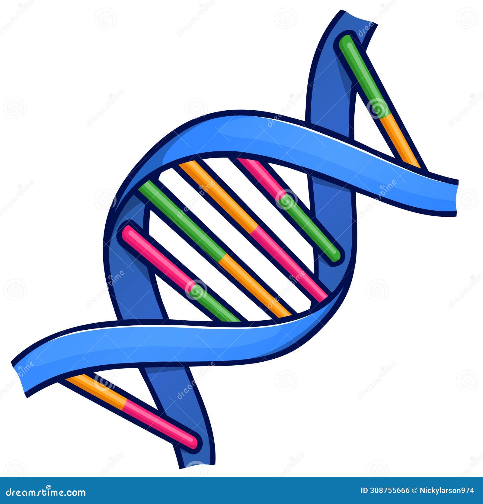 Dna or Chromosome Cartoon Isolated Stock Vector - Illustration of ...