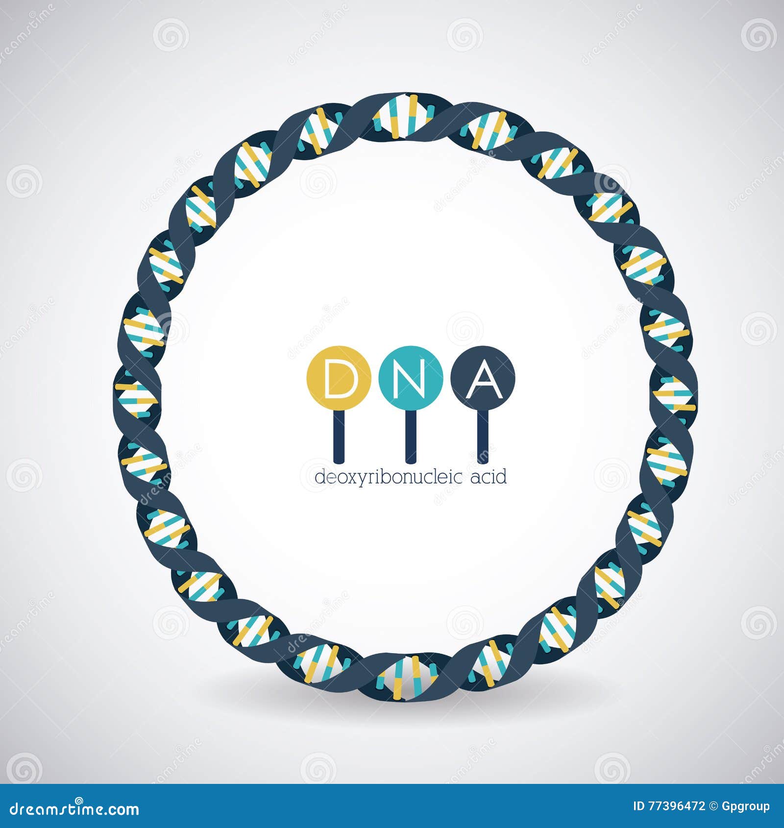 Dna Circle Structure Chromosome Design Stock Vector - Illustration of ...