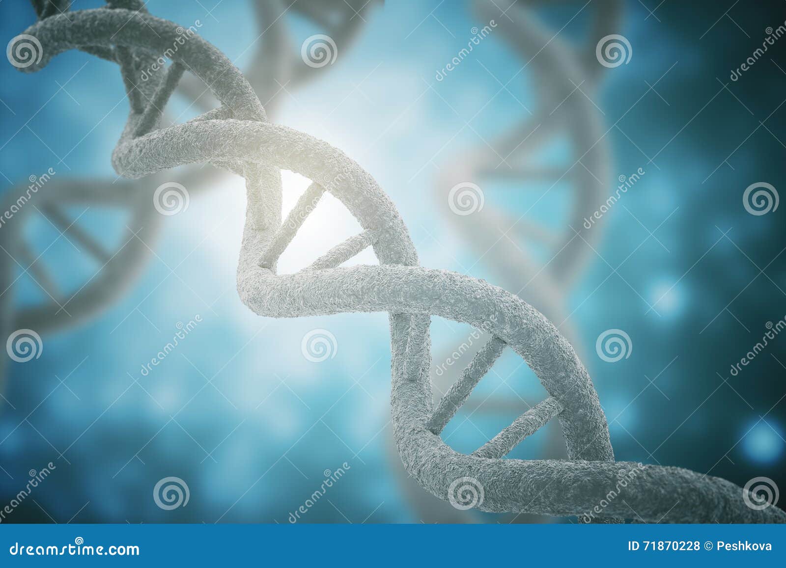 DNA Closeup Blue Background Stock Illustration - Illustration of genome ...