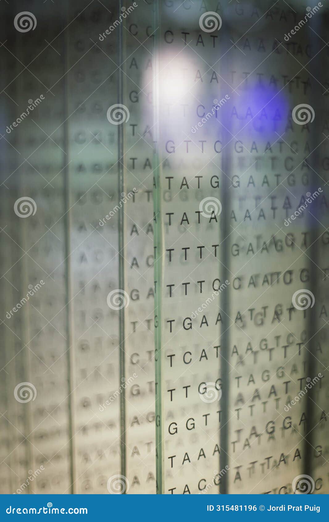 DNA Code Capital Letters Matrix Printed on Flat Transparent Glasses in ...