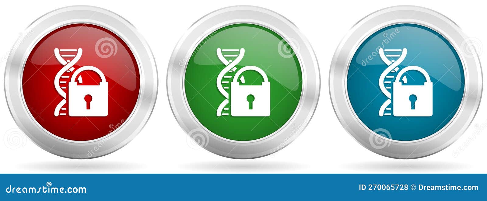 Dna Code Information Security Vector Icon Set. Red, Blue and Green ...