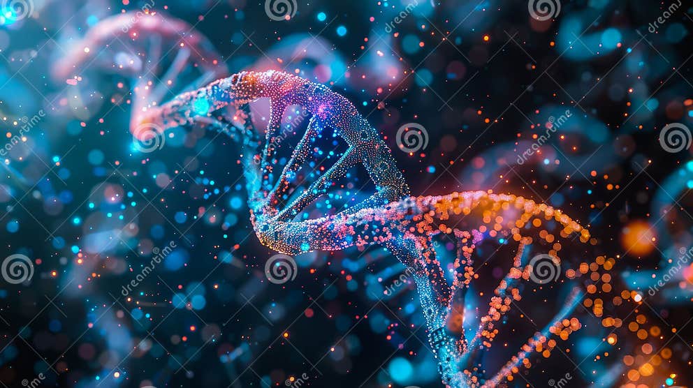 DNA Color Code: Art Drawing of Genetics. Generated by AI. Stock ...