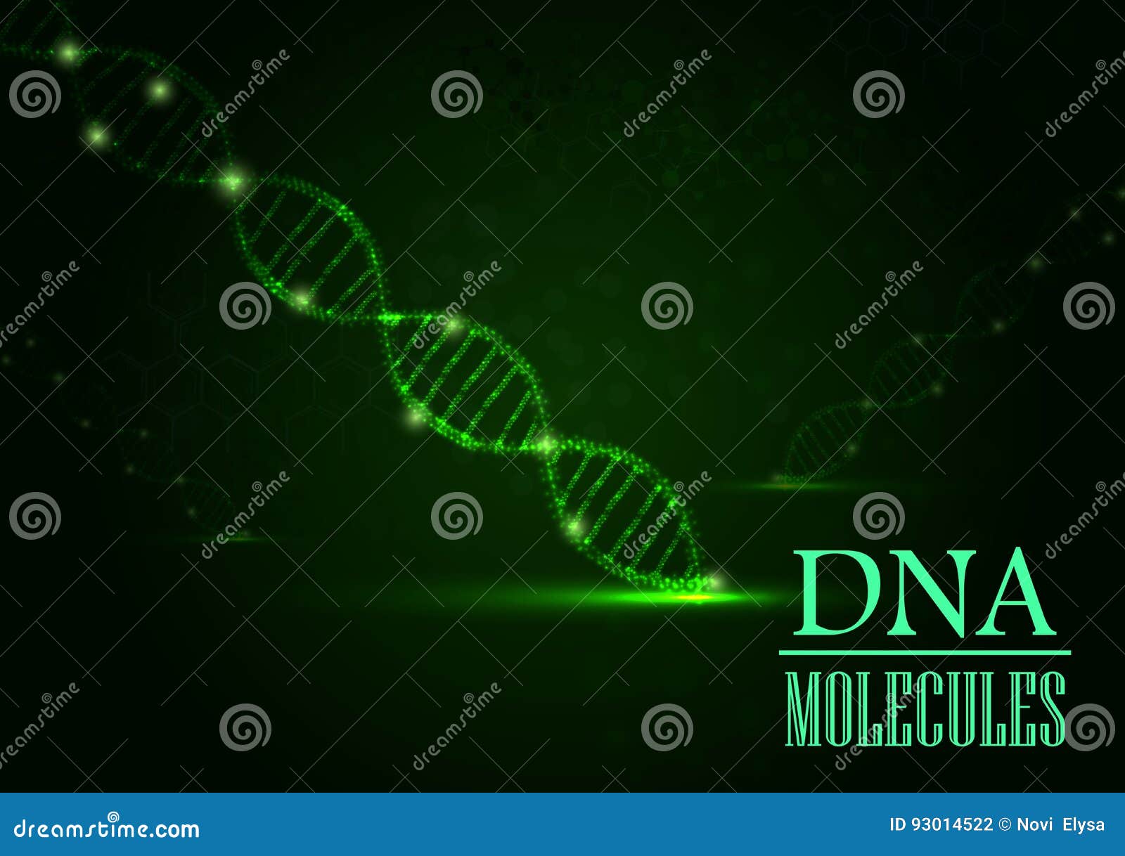 DNA Concept on Green Light Background Stock Vector - Illustration of ...