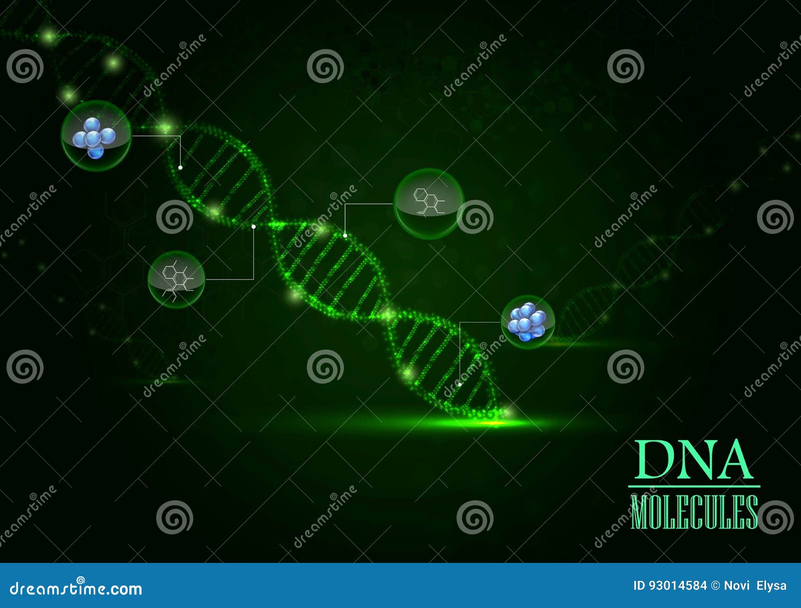 DNA Concept on Green Light Background Stock Vector - Illustration of ...