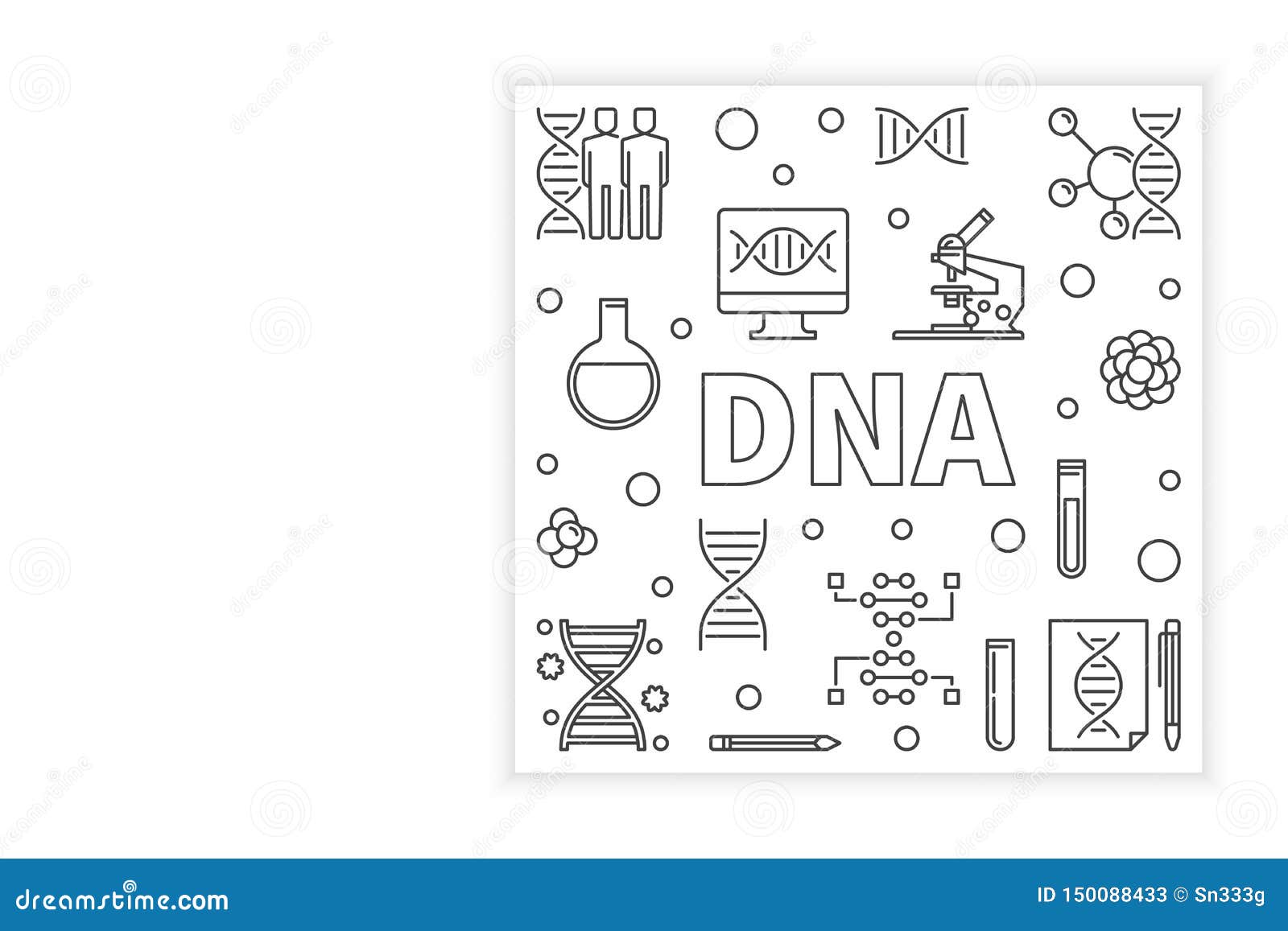 DNA Concept Vector Outline Square Design Element Stock Vector ...
